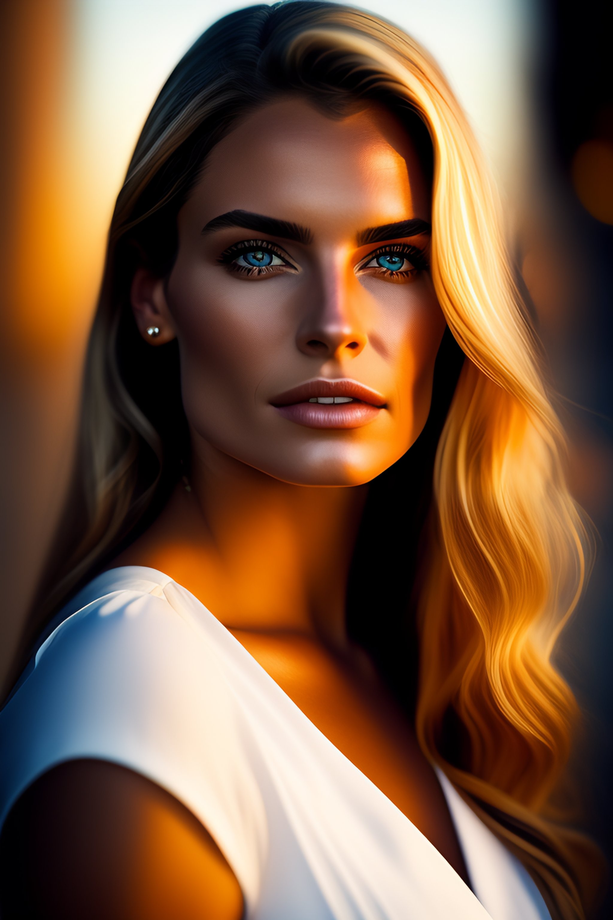Lexica - A highly detailed cinematic headshot photograph of a beautiful ...