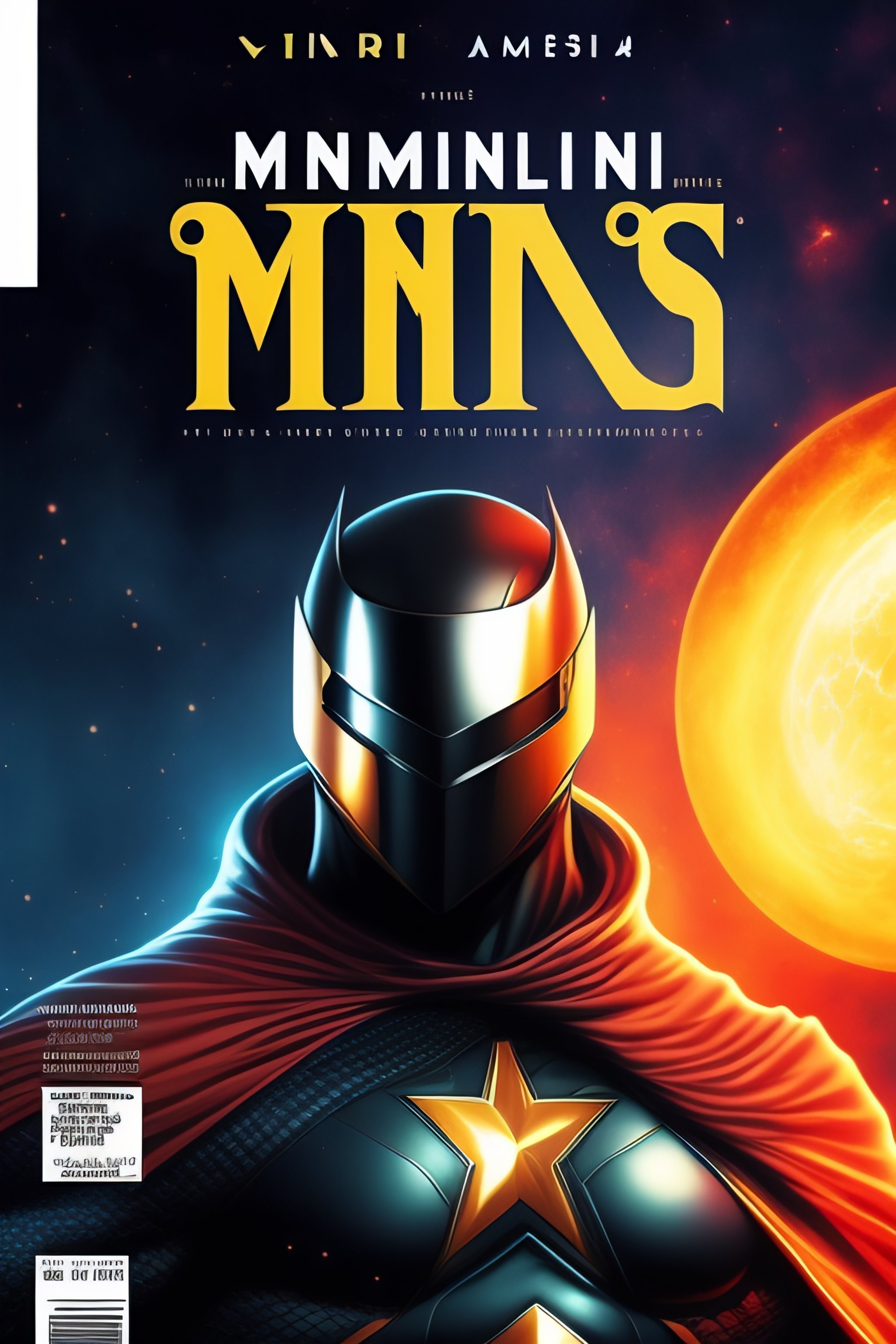 Lexica - The word " mindesigns " on an epic comic book cover, minimalistic