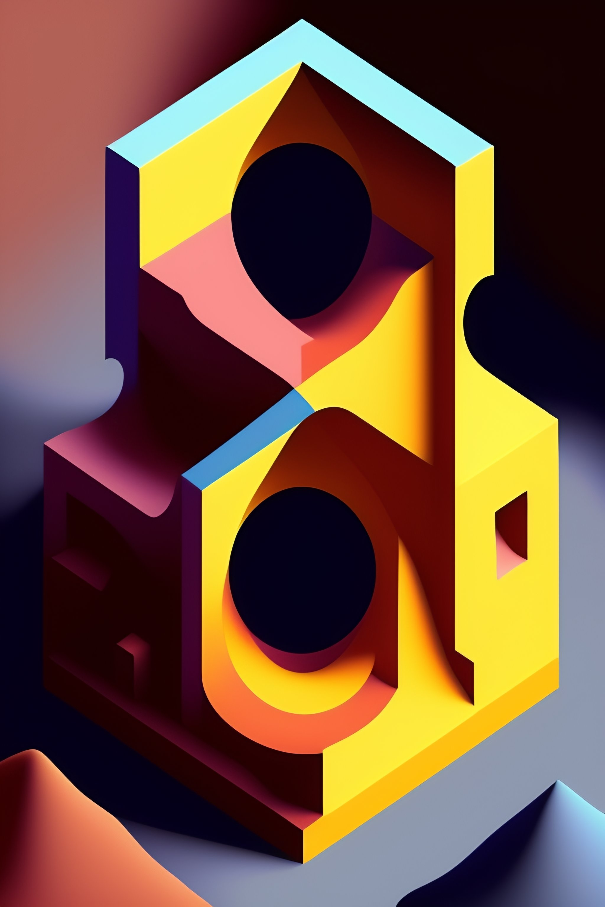 Lexica - Isometric monument valley painting by mc escher