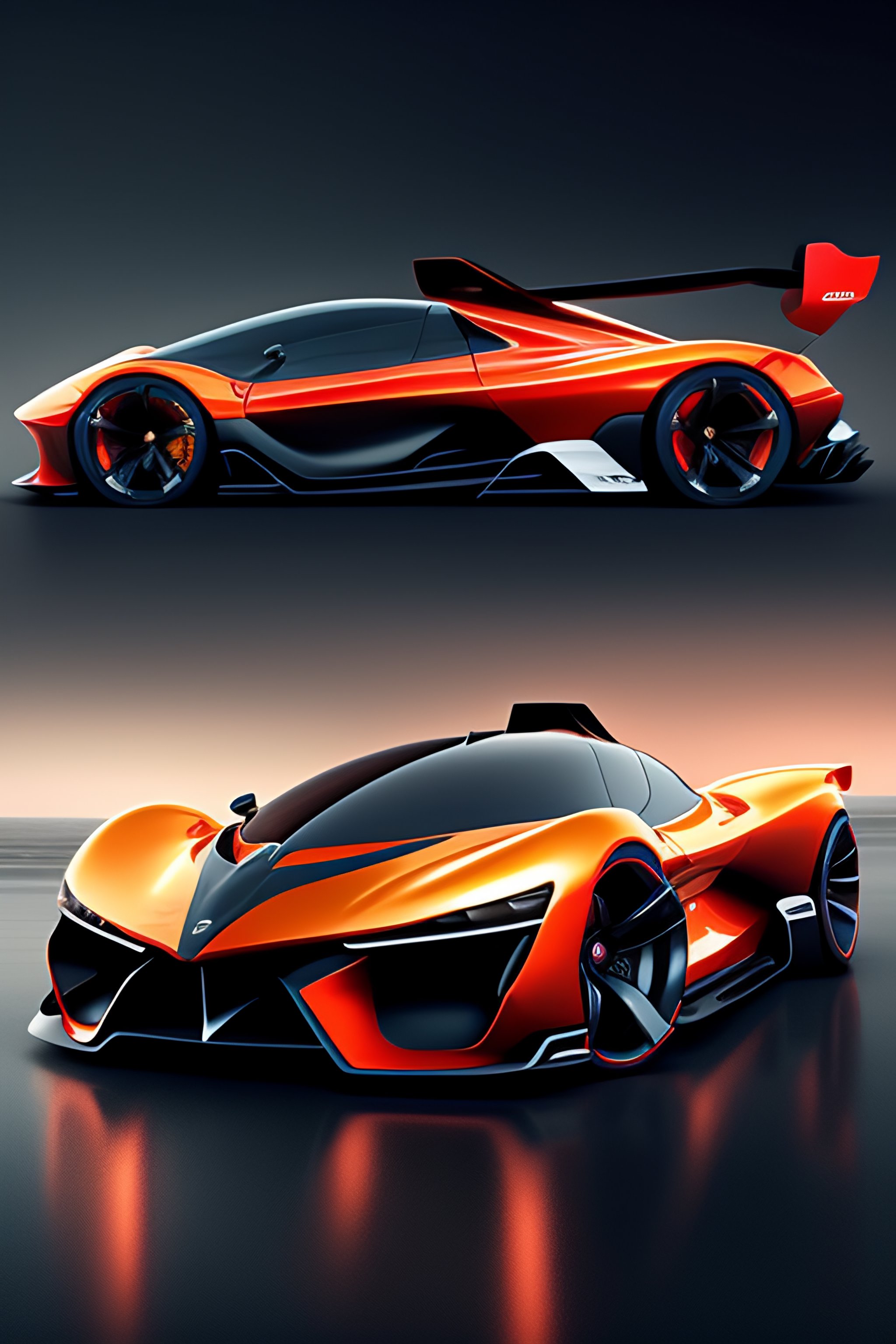 Lexica - Concept hypercar with spoiler car reveal driving