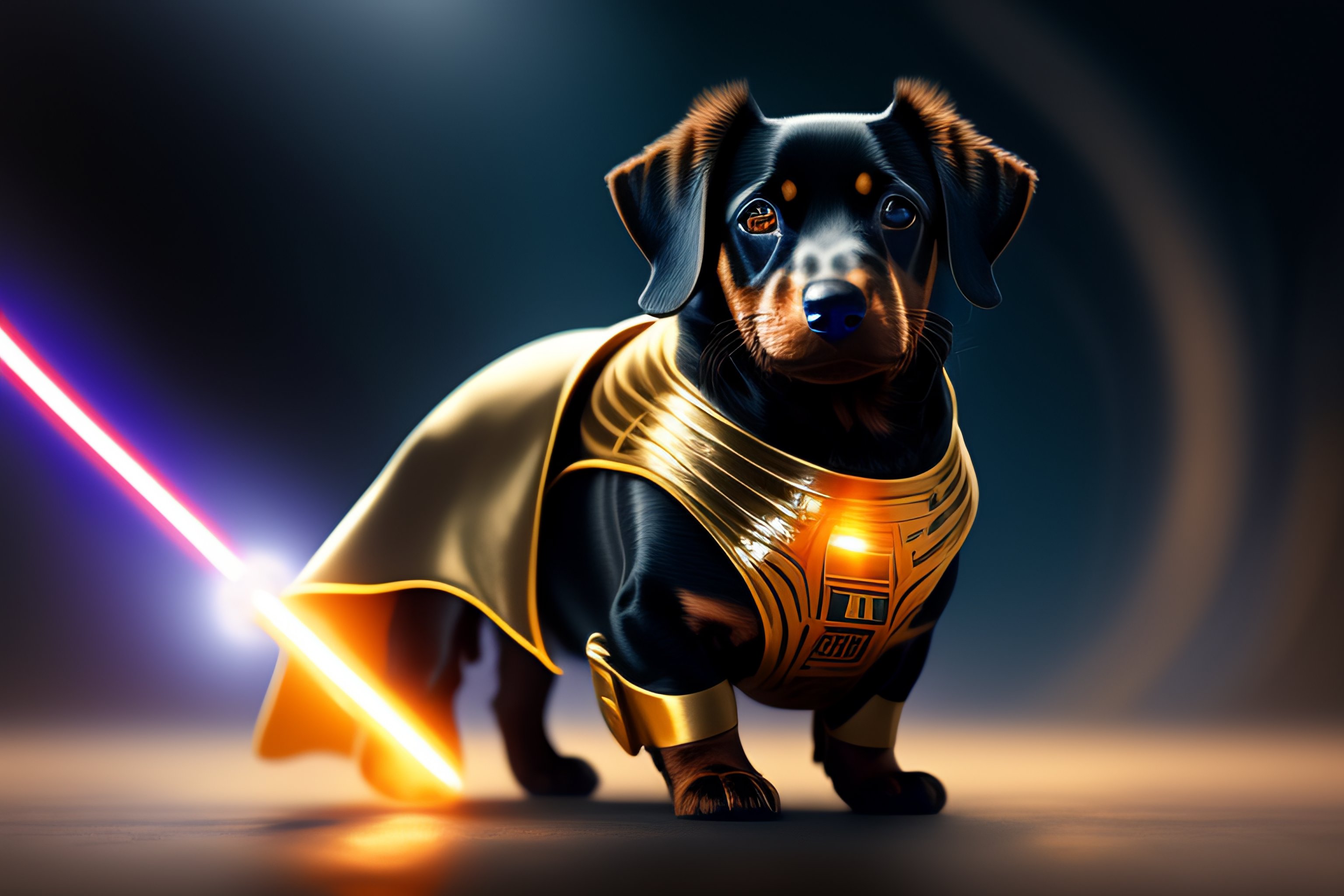 Lexica - Star Wars scene artificial intelligence a small black brown ...