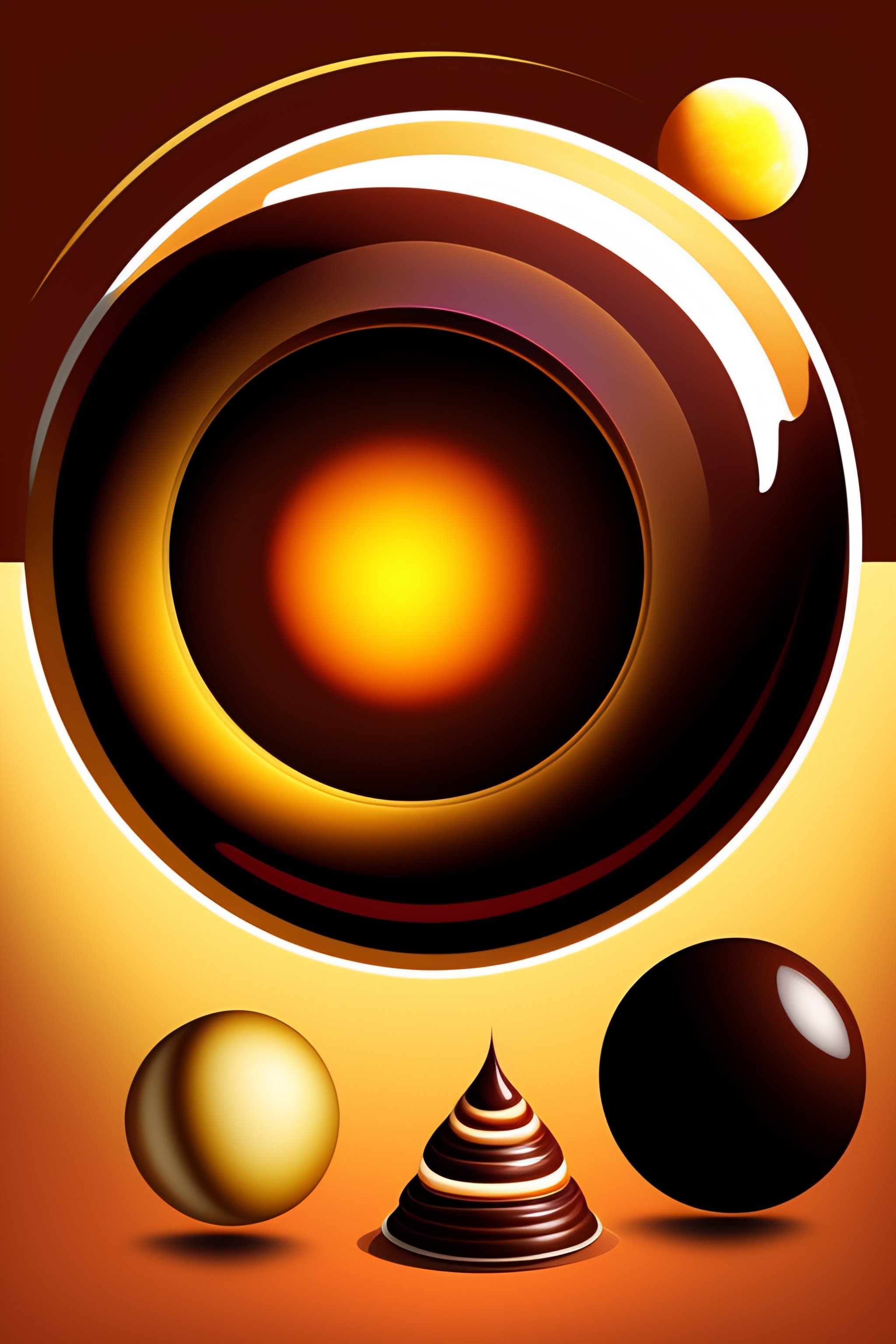 Lexica - Chocolate planets in space, rings, vector cartoon funny art of ...