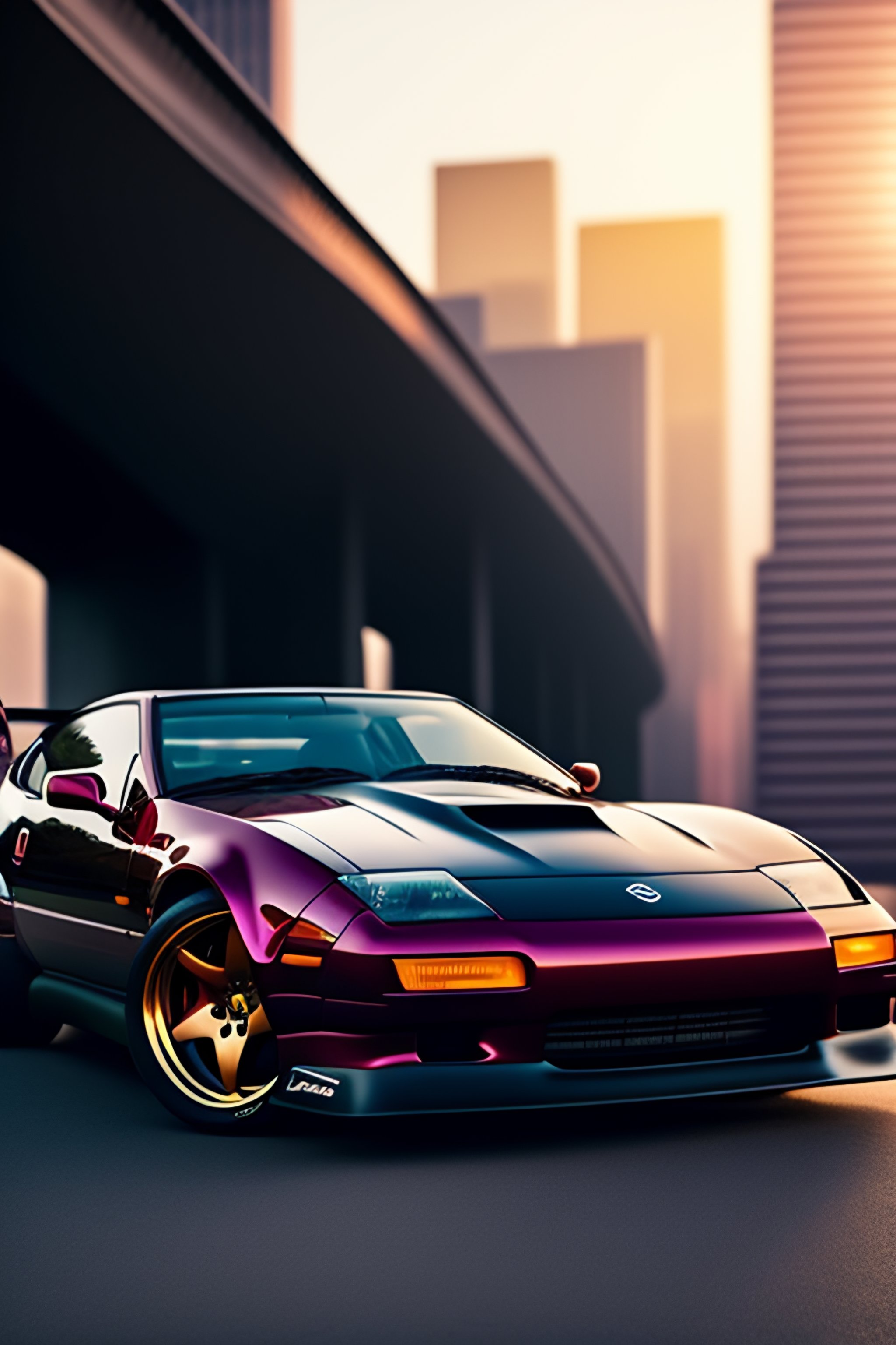 Lexica - Car, nissan, 300zx z32, cyberpunk, city