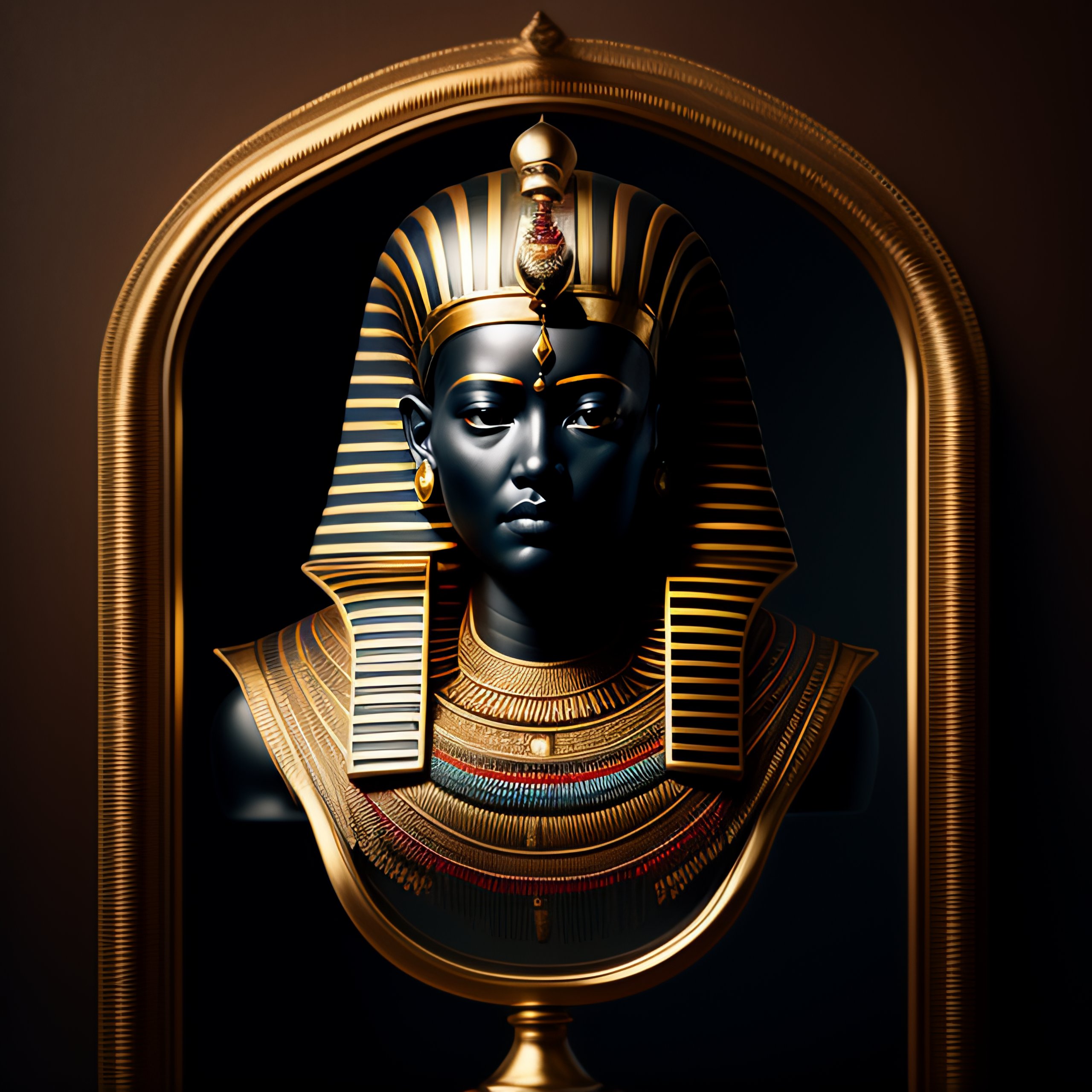 Lexica - Portrait of Tutankhamun in the style of surrealism, with a ...