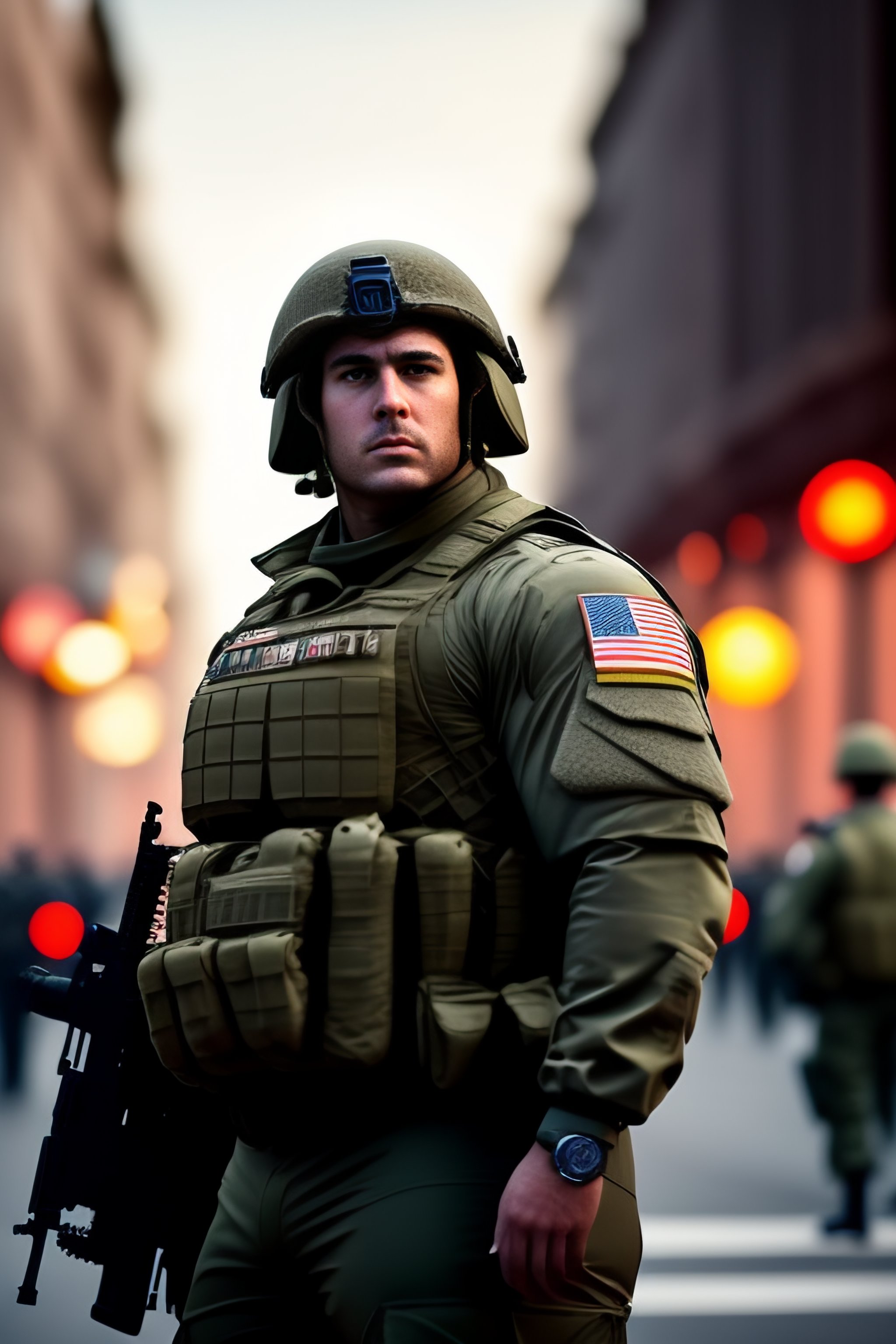 Lexica - Thick man army officer, pointing his finger in one direction ...