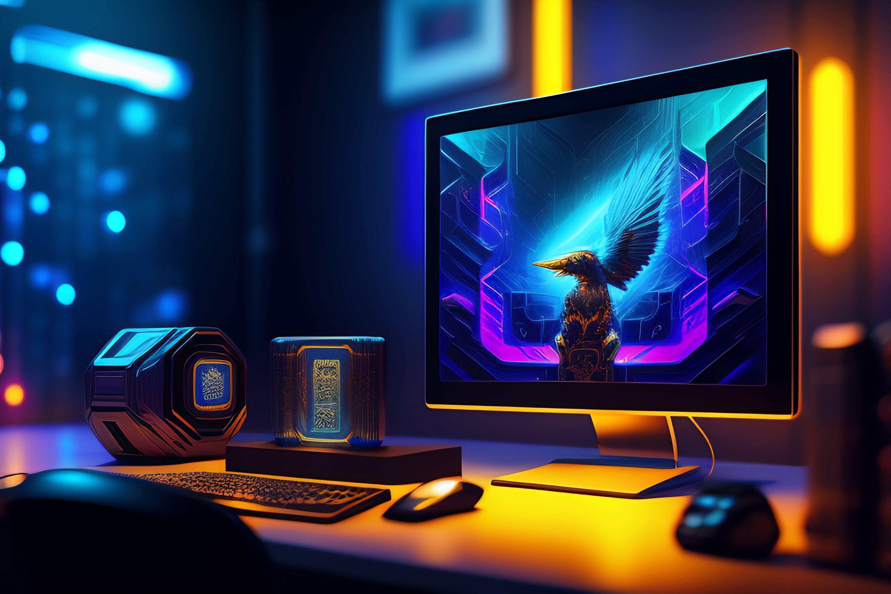 Lexica - Cyberpunk, robot, titanium, cosmos background, graphic, low ...