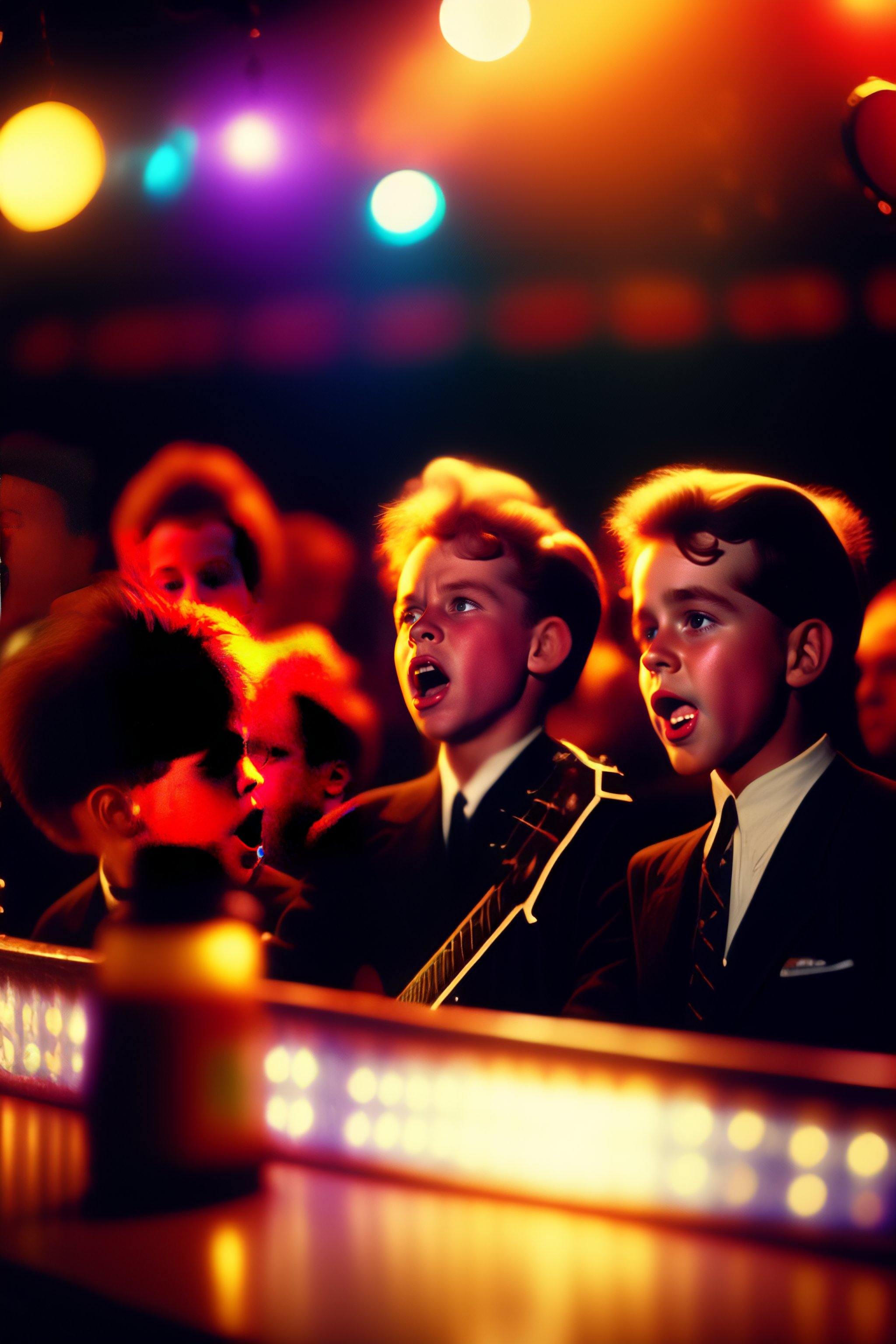 Lexica - 1956, rock band of midgets on a small stage in a dive bar ...