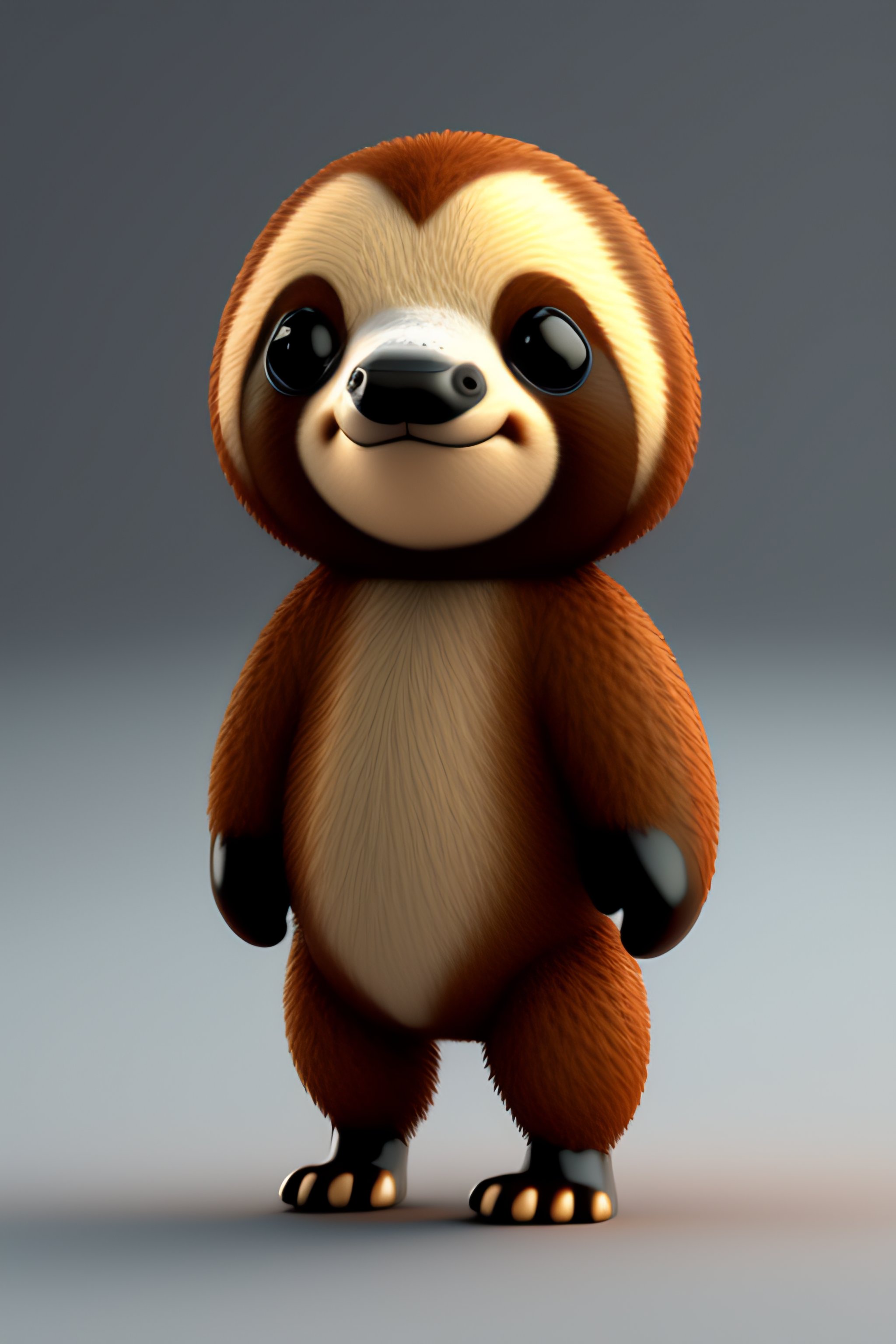 Lexica - 3d render of cartoon cute sloth pop