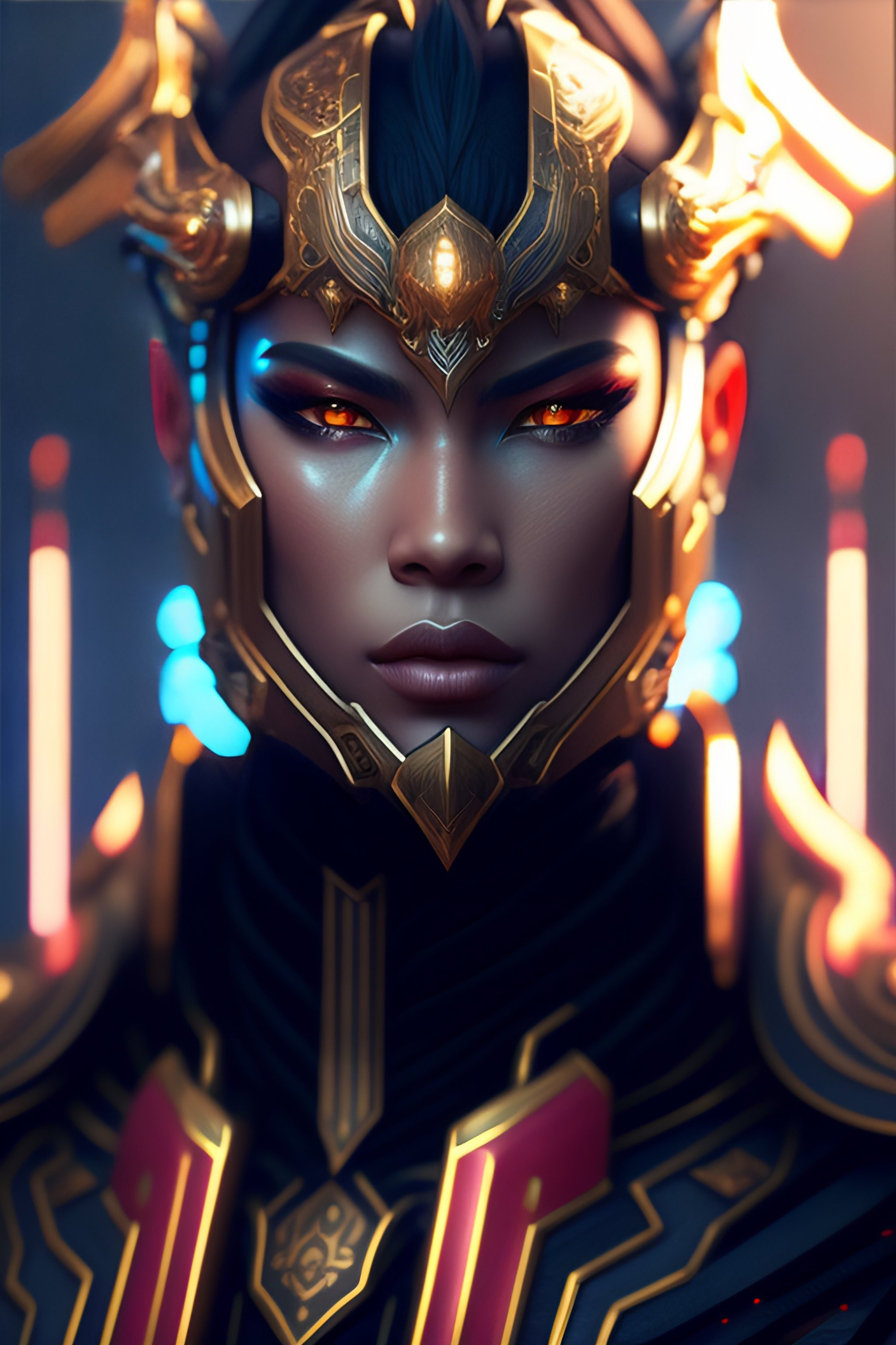 Lexica - Symmetry!! portrait of cyberpunk alien male emperor mecha in ...