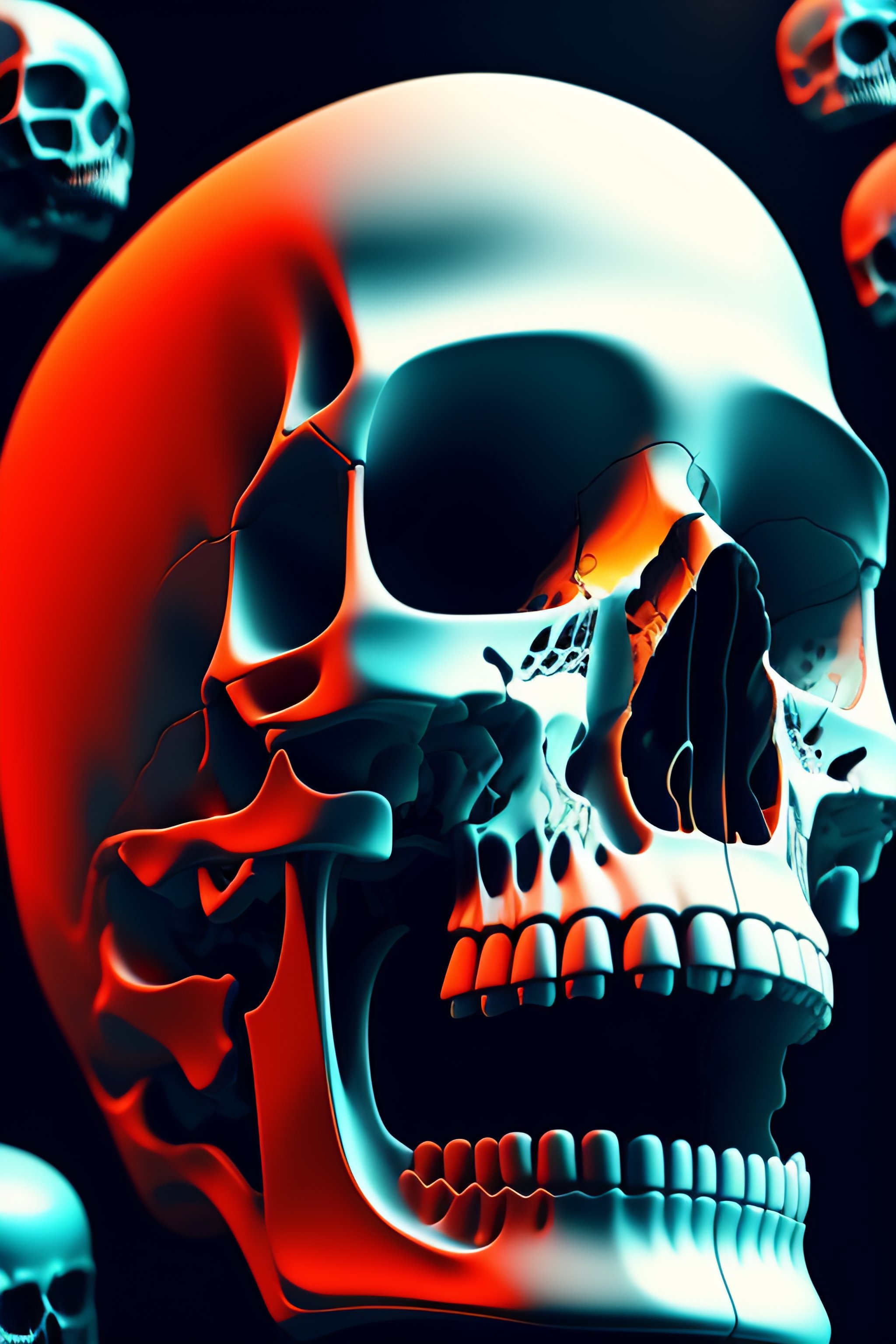 Lexica - Composition of human skulls, animals skulls, bones, rib-cage ...