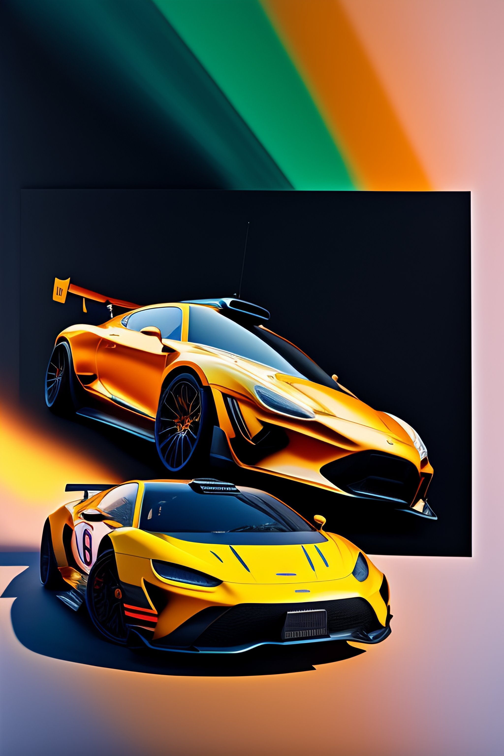 Lexica - Background New york , foreground rally car. painting ...