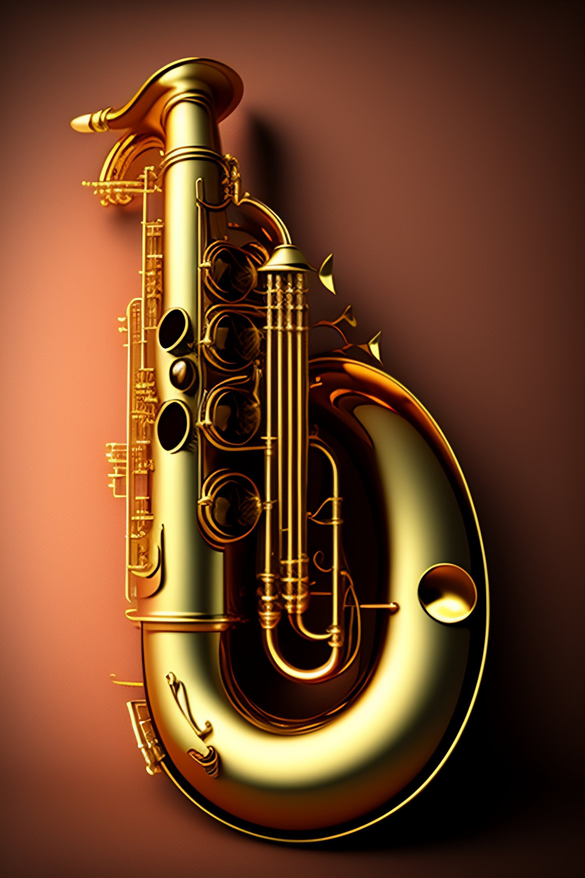 Lexica - Photo-realistic saxophone, plain background