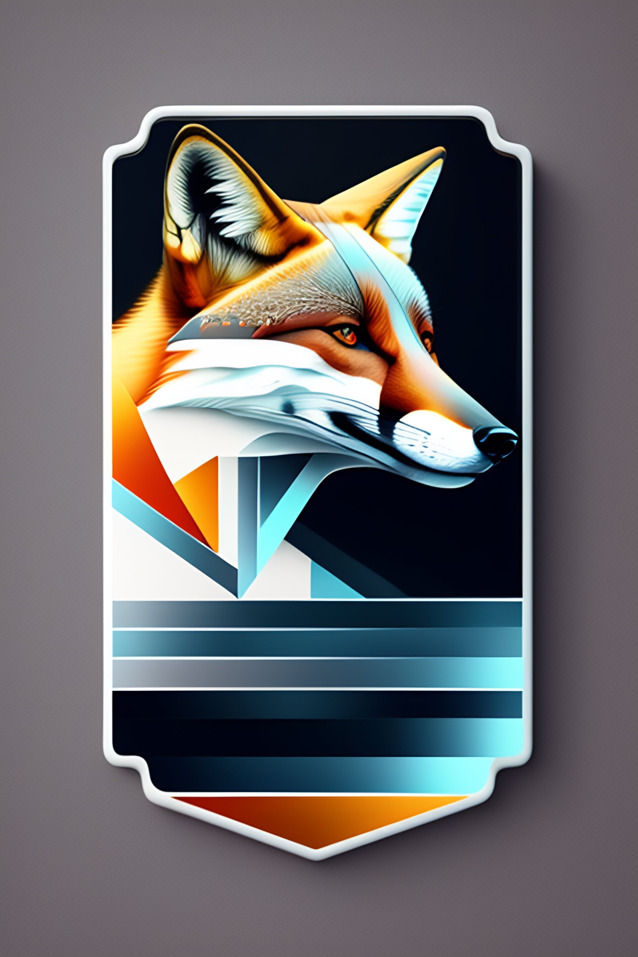Lexica - Geometric fox, business logo, 2 d, grey, blue and black ...