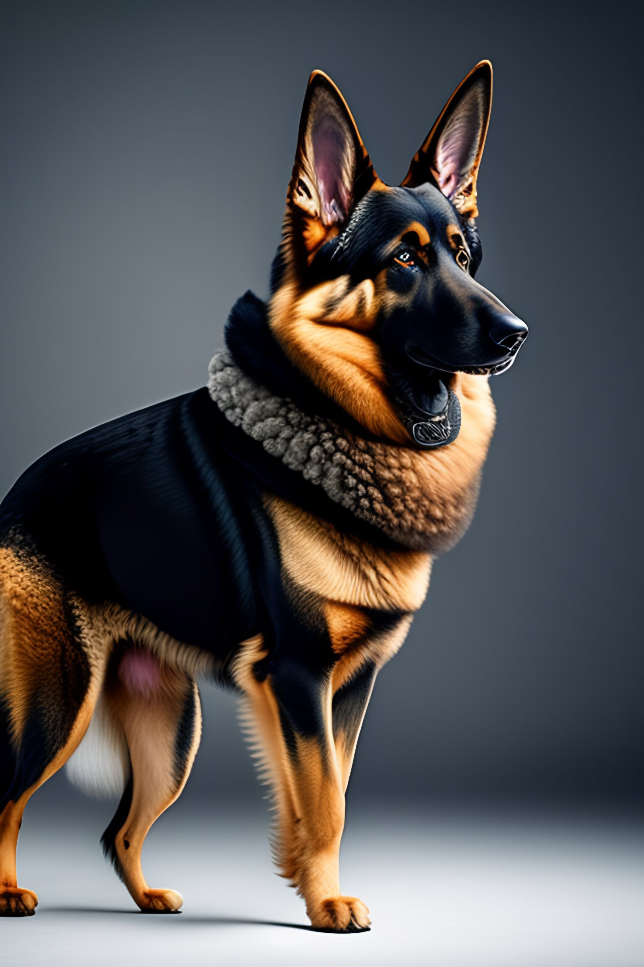 Lexica - A German Shepherd that is that stands on two legs wearing full ...