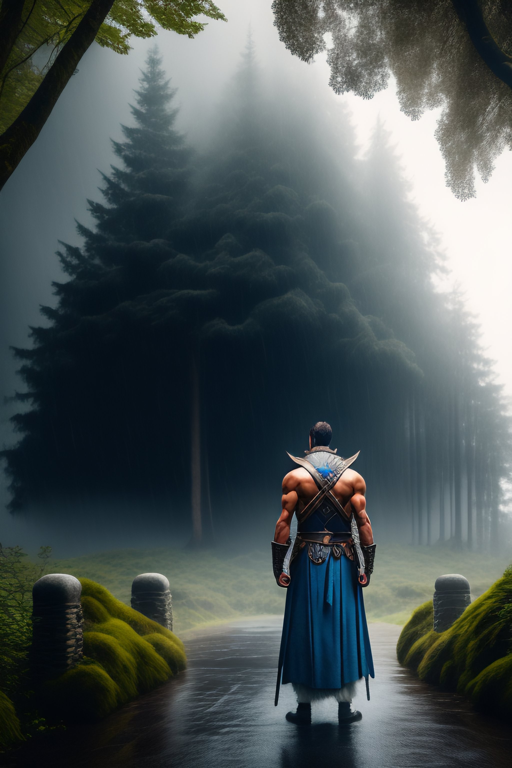 Lexica - 3d 8k, ultra realistic, warrior standing in front of a huge ...