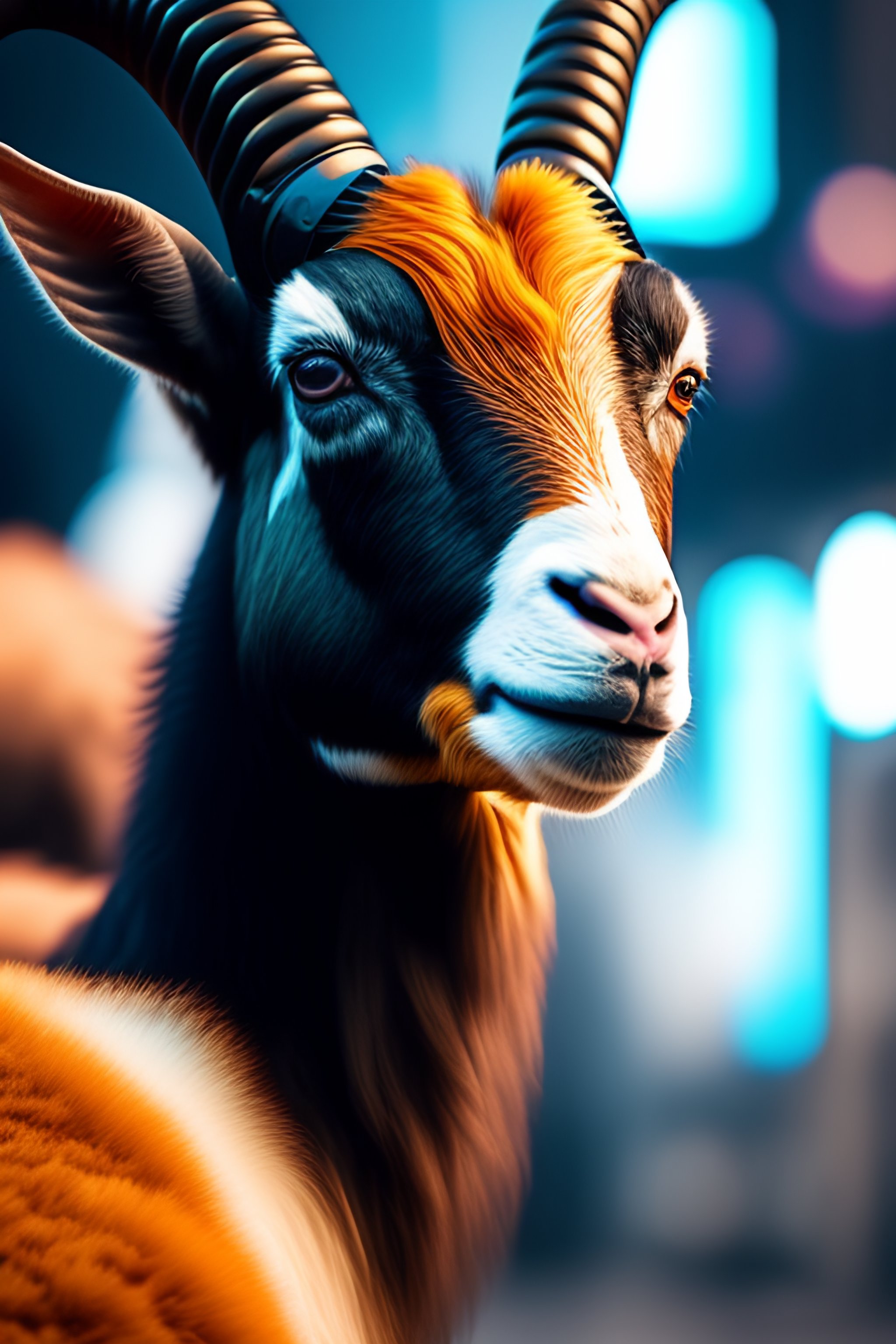 Lexica - Ultra realistic 8k cyberpunk goat, biochips cyberpunk 2077 ...