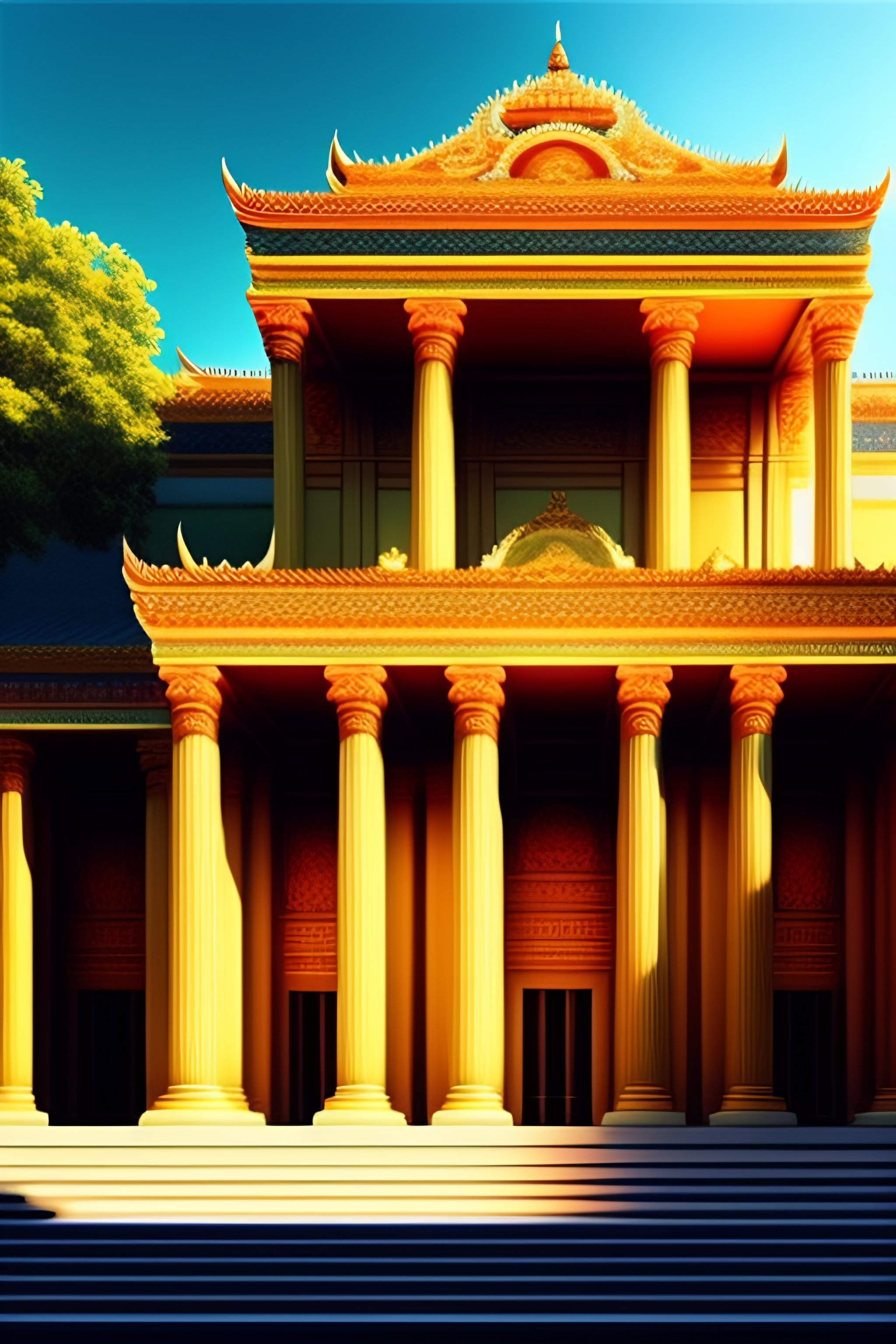 Lexica - Paint a massive temple in the beaux arts style, architectural ...