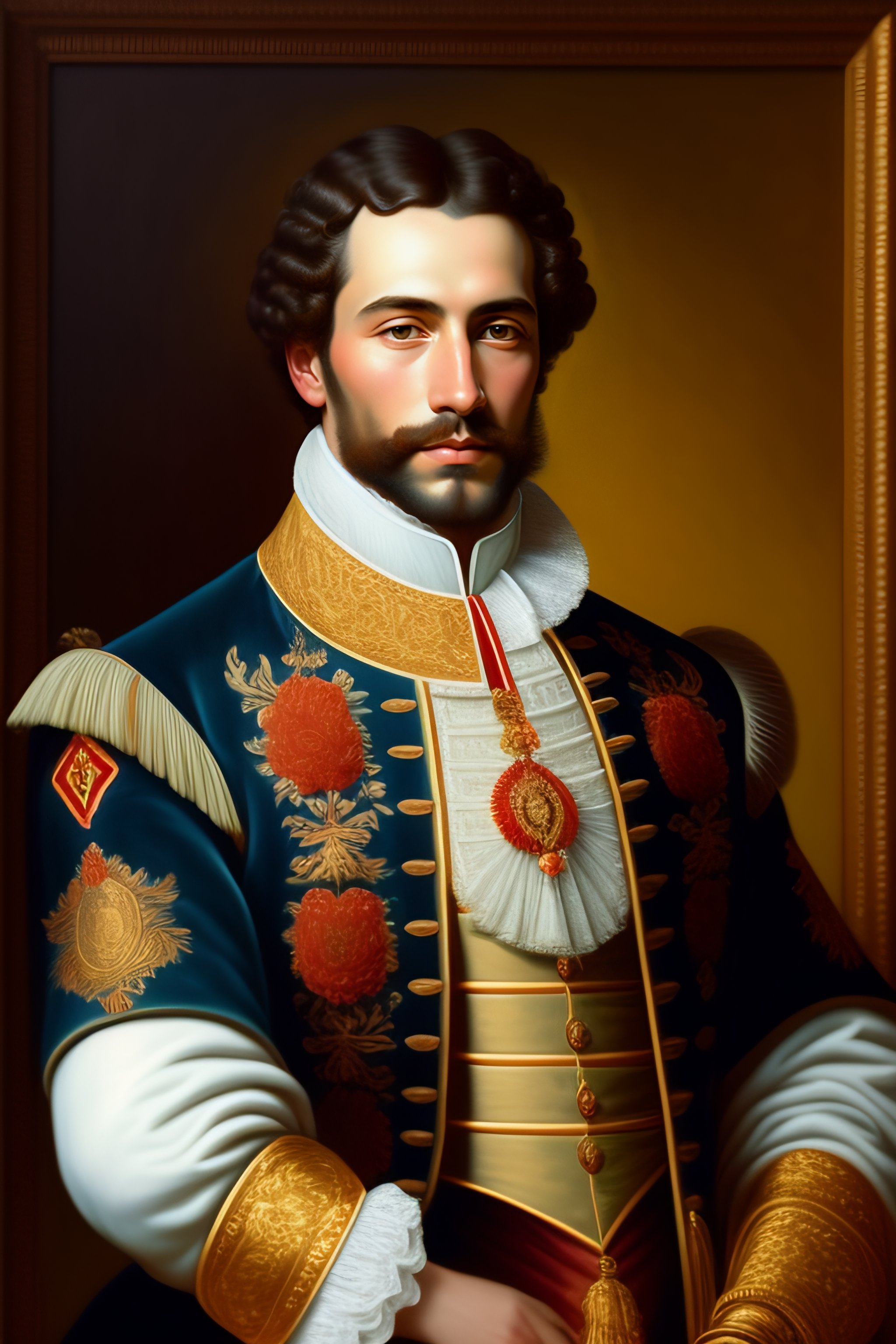 Lexica - Painting of a man, in baroque cloth and style