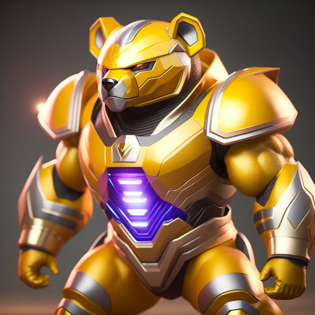 Lexica - Mighty Morphin Yellow Bear Power Ranger, 3D Game Cinematic ...