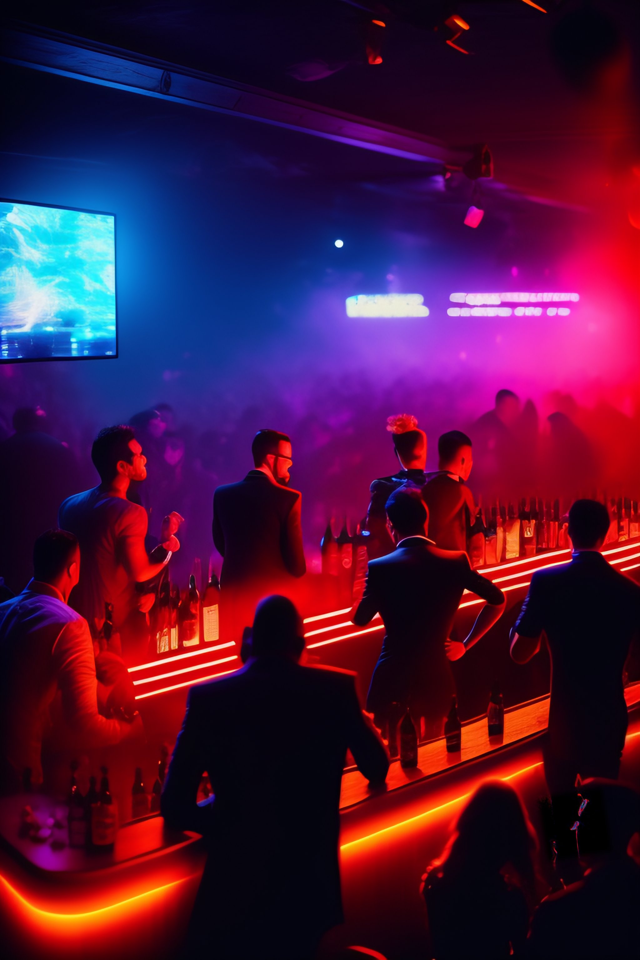 Lexica - Dancing people in a nightclub, music playing, party, everyone ...