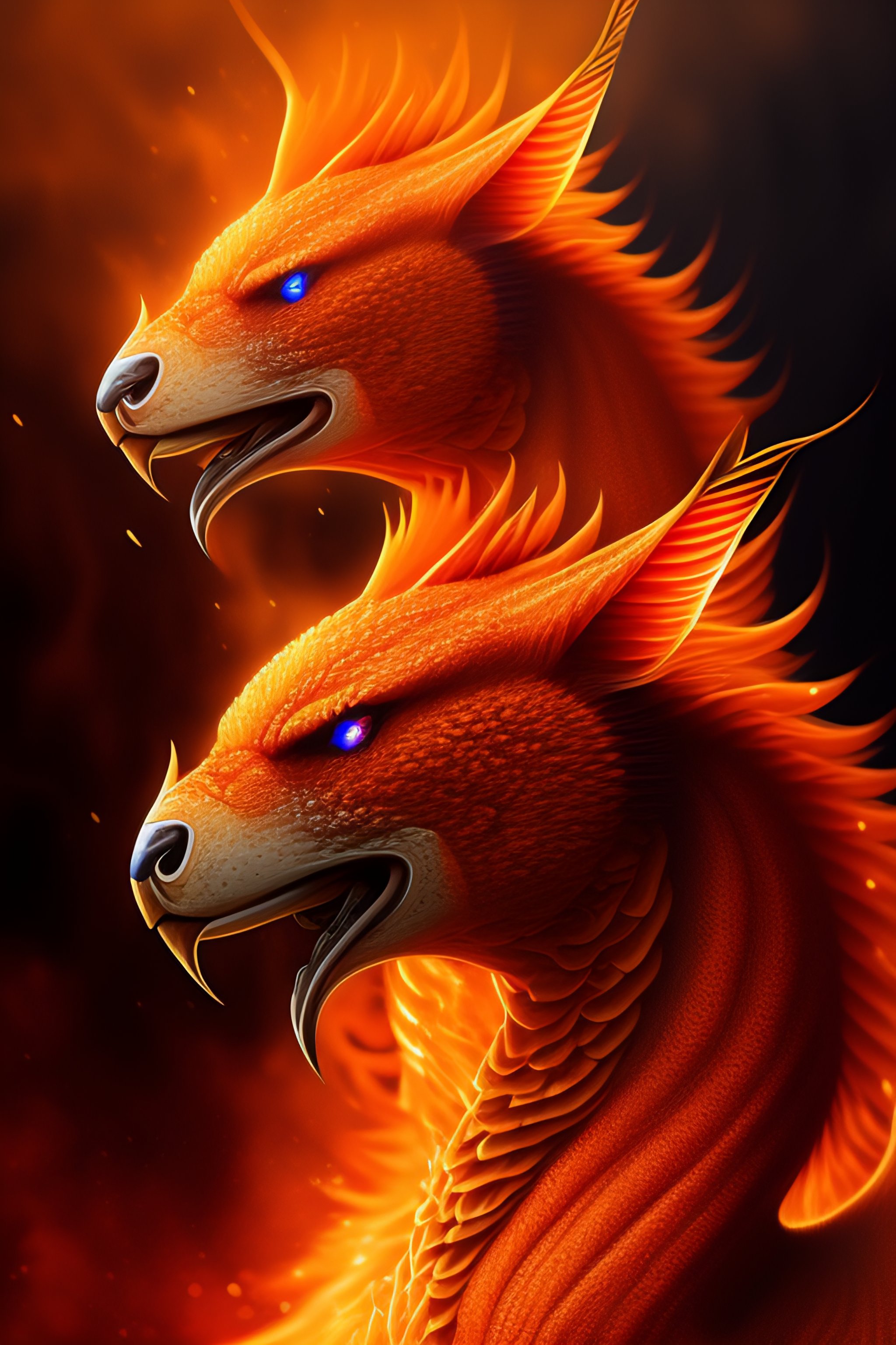 Lexica - Orange color dragon art real