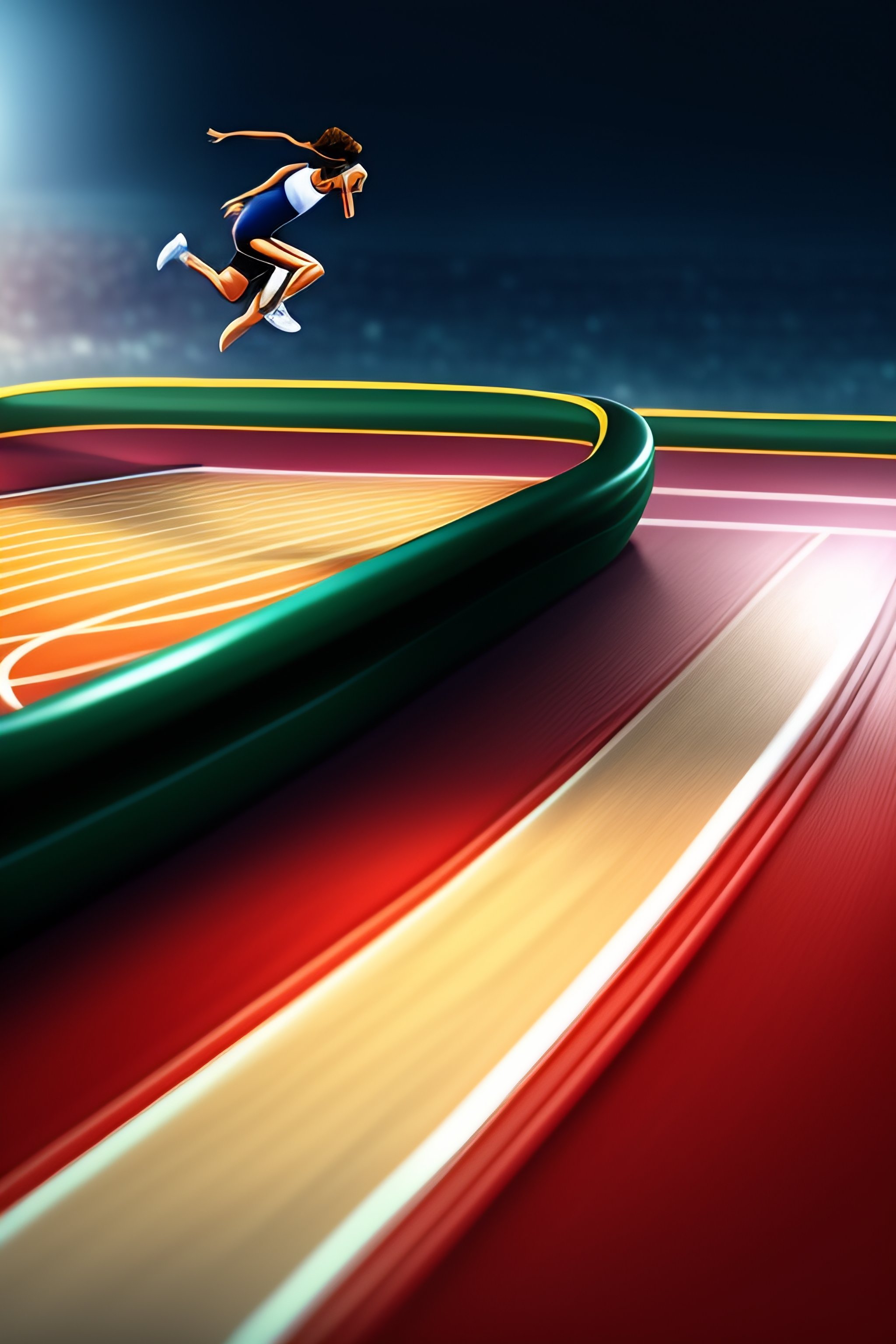 Lexica - A drawing of a track athlete leaping over high hurdles on a ...