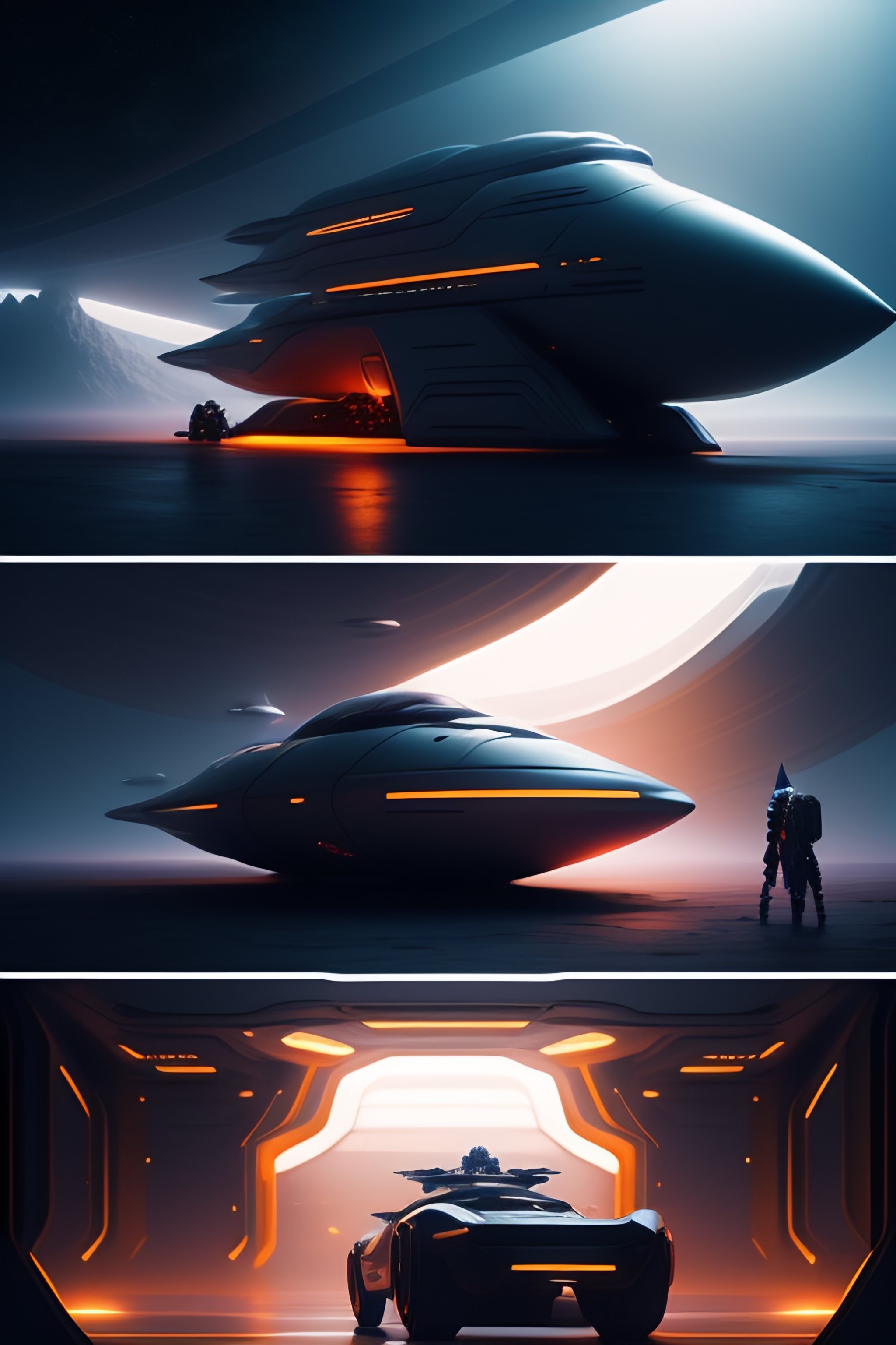 Lexica - A cinematic!!! spaceship futuristic, deep space, diffused ...