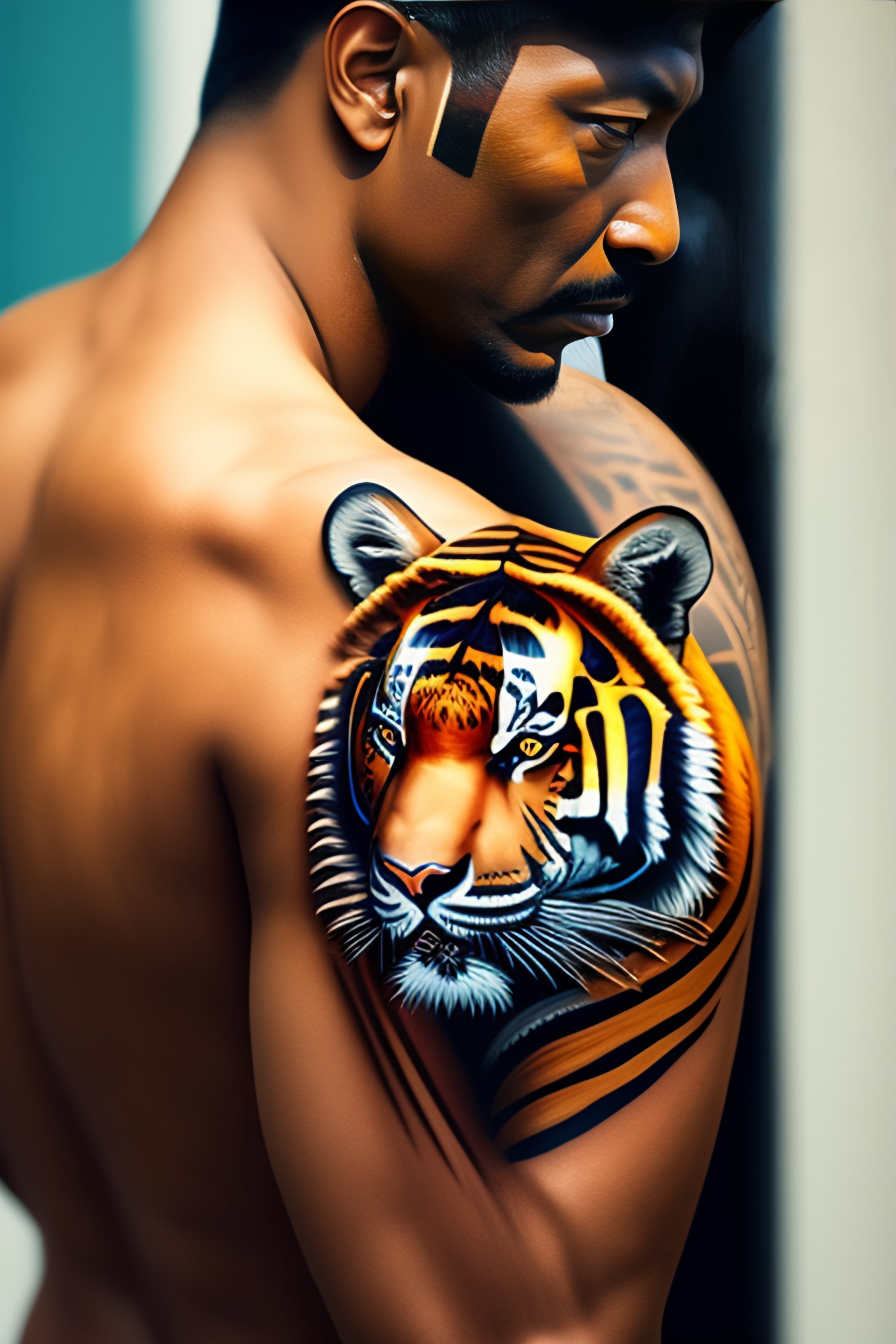 Lexica - Tiger person, giving a classic tattoo