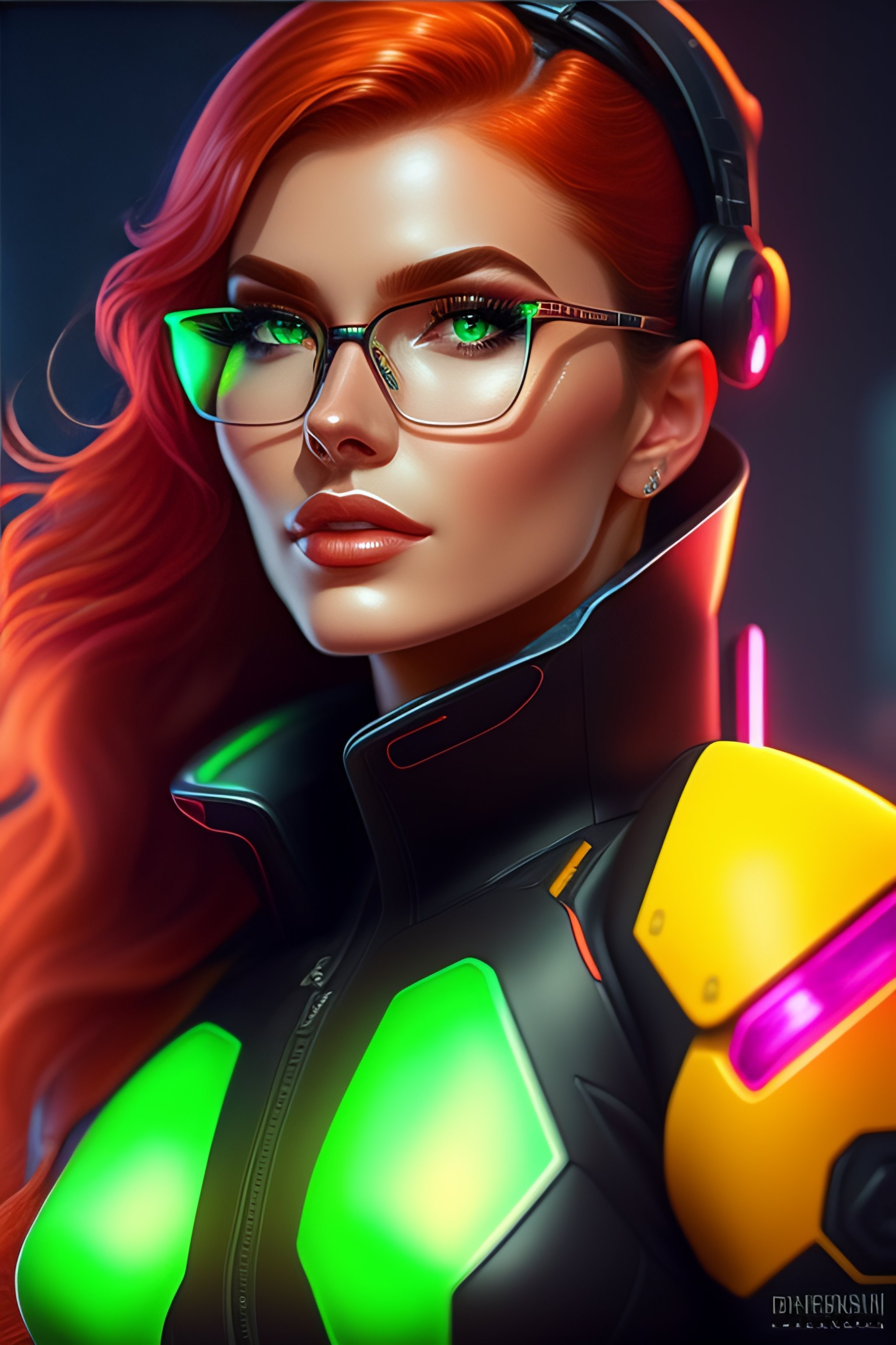 Lexica - SARA FREGONAS portrait, redhead, round face, green eyes ...