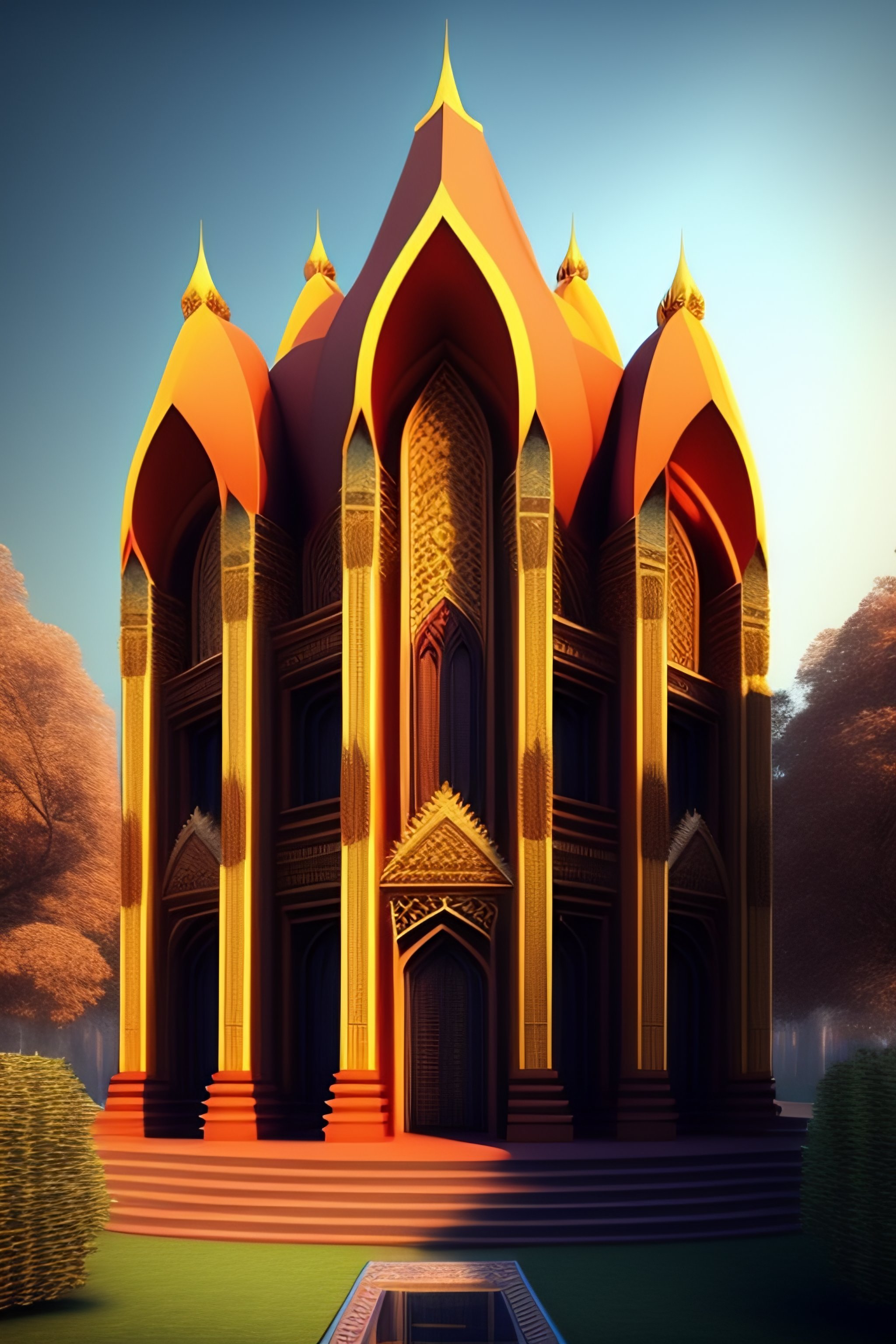 Lexica - Innovative arcitectural design of temple in gothic style