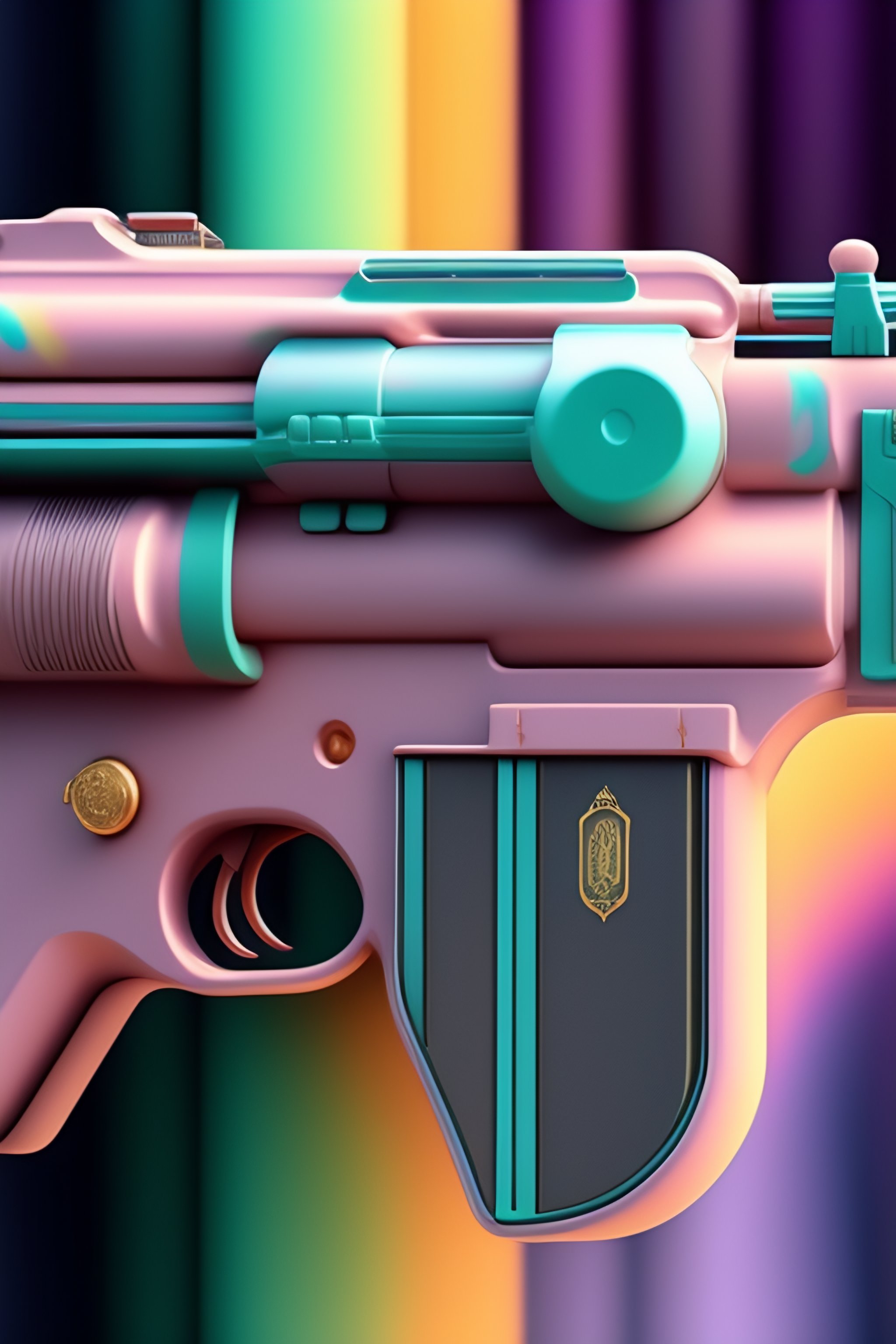 Lexica - Cute pastel rifle design