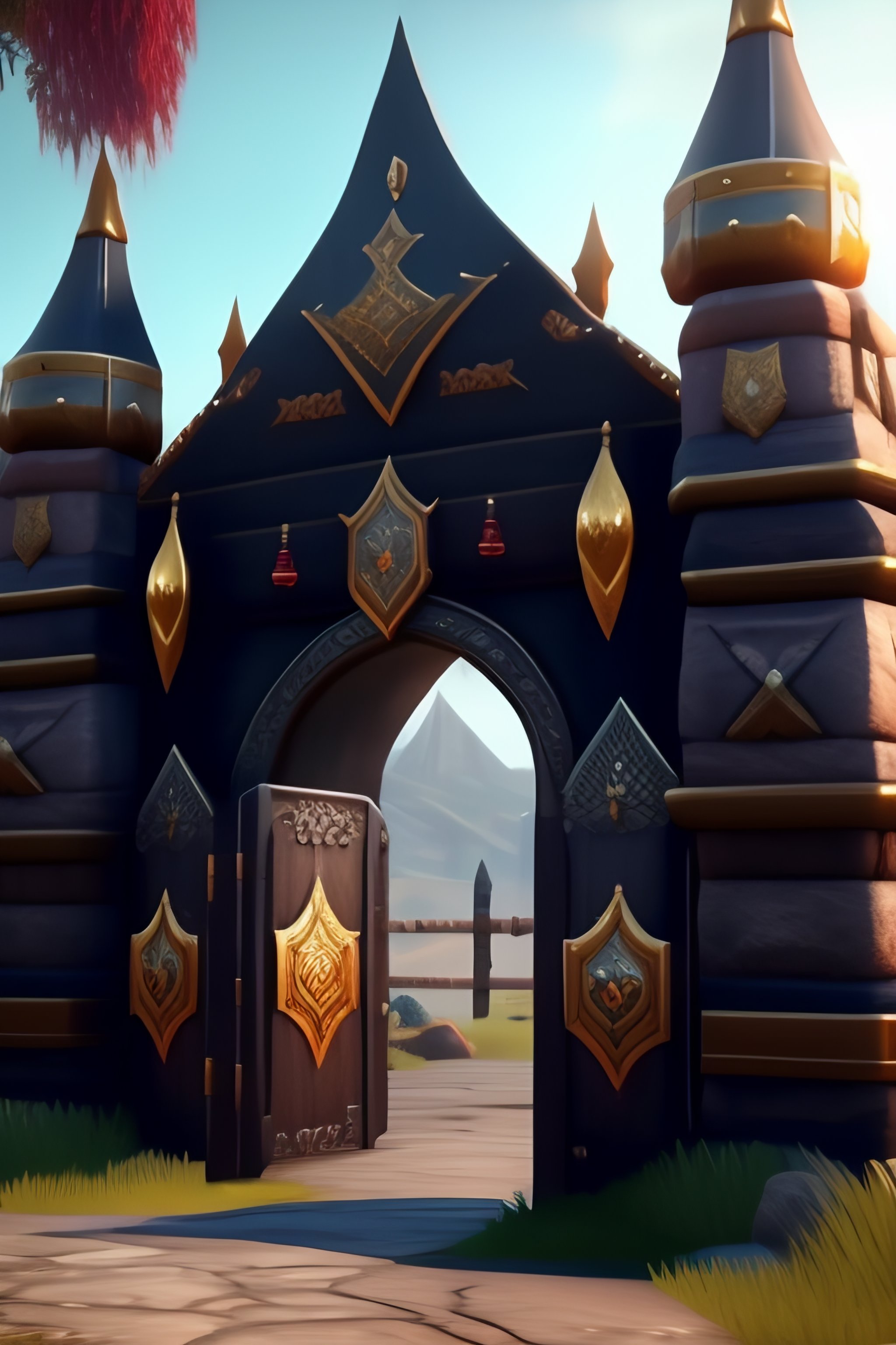 Lexica - A muscular female orc warrior defence a gate in castle ...