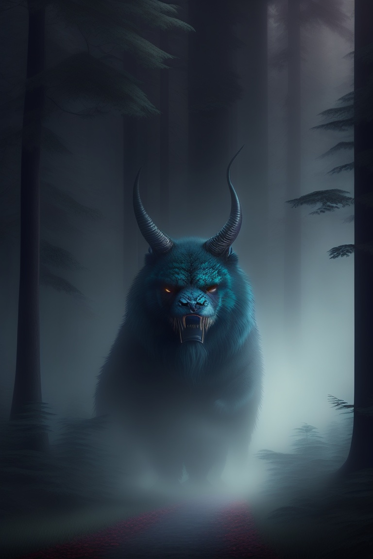 Lexica - Dark forest, fog, scary creature