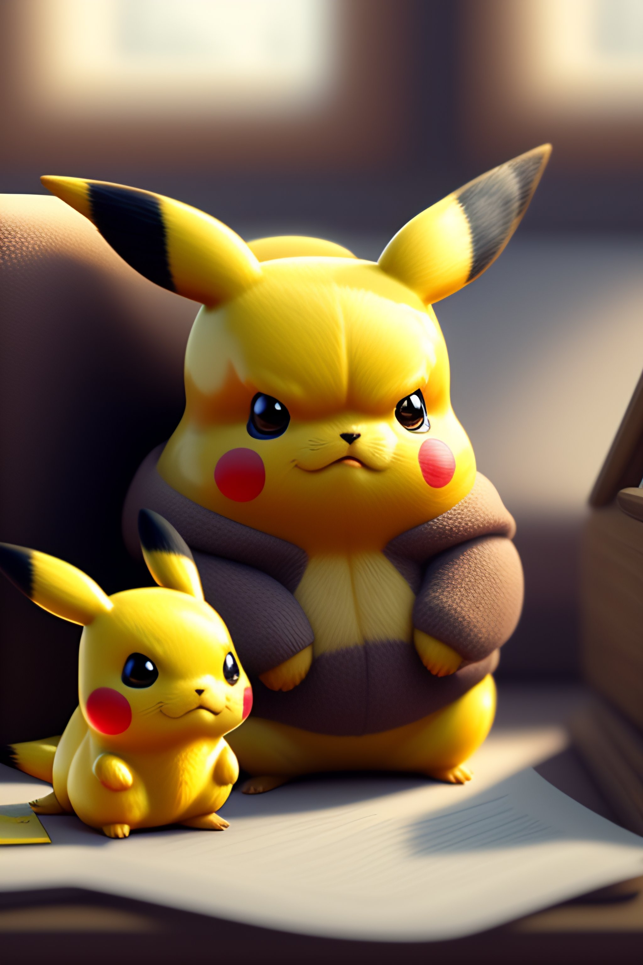 Lexica - Pikachu commiting tax fraud, paperwork, exhausted, cute ...