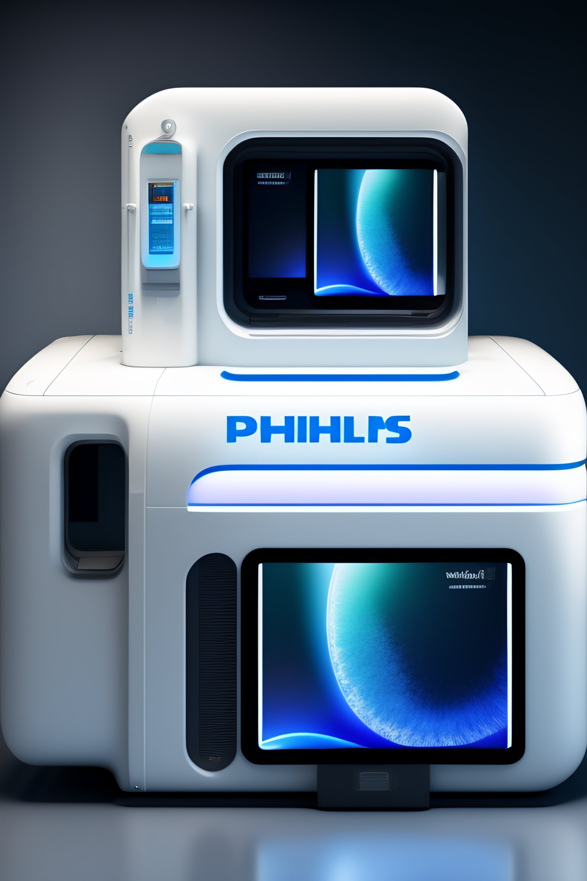 Lexica - Generate an image of a futuristic CT scanner room in the style ...