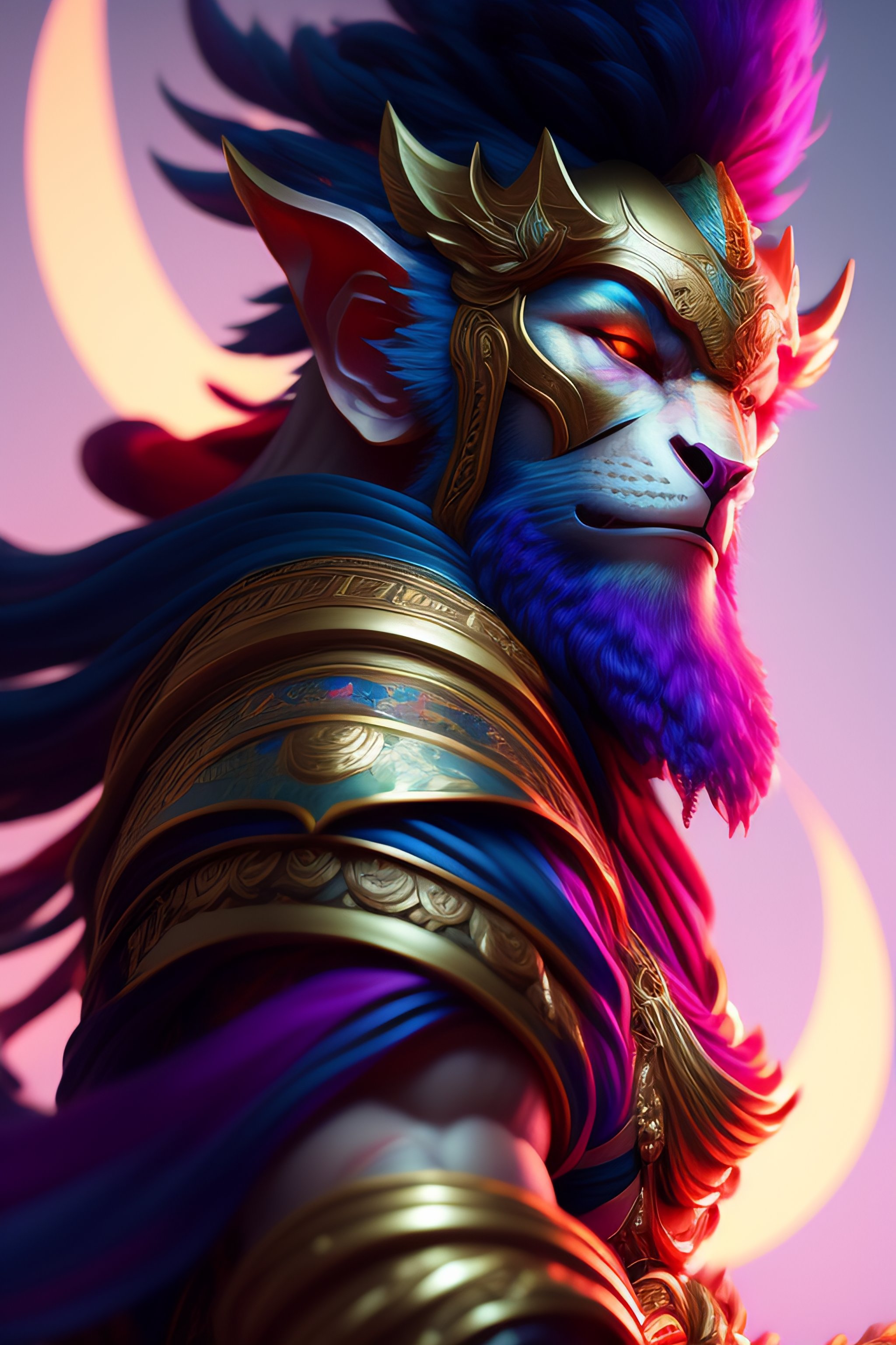 Lexica - Wukong, league of legends, vaporwave aesthetic, colorful ...