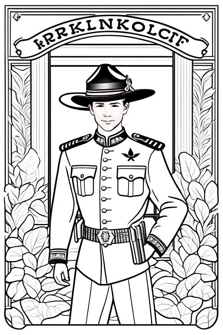 Lexica - Childrens Coloring page, Royal Canadian Mounted Police