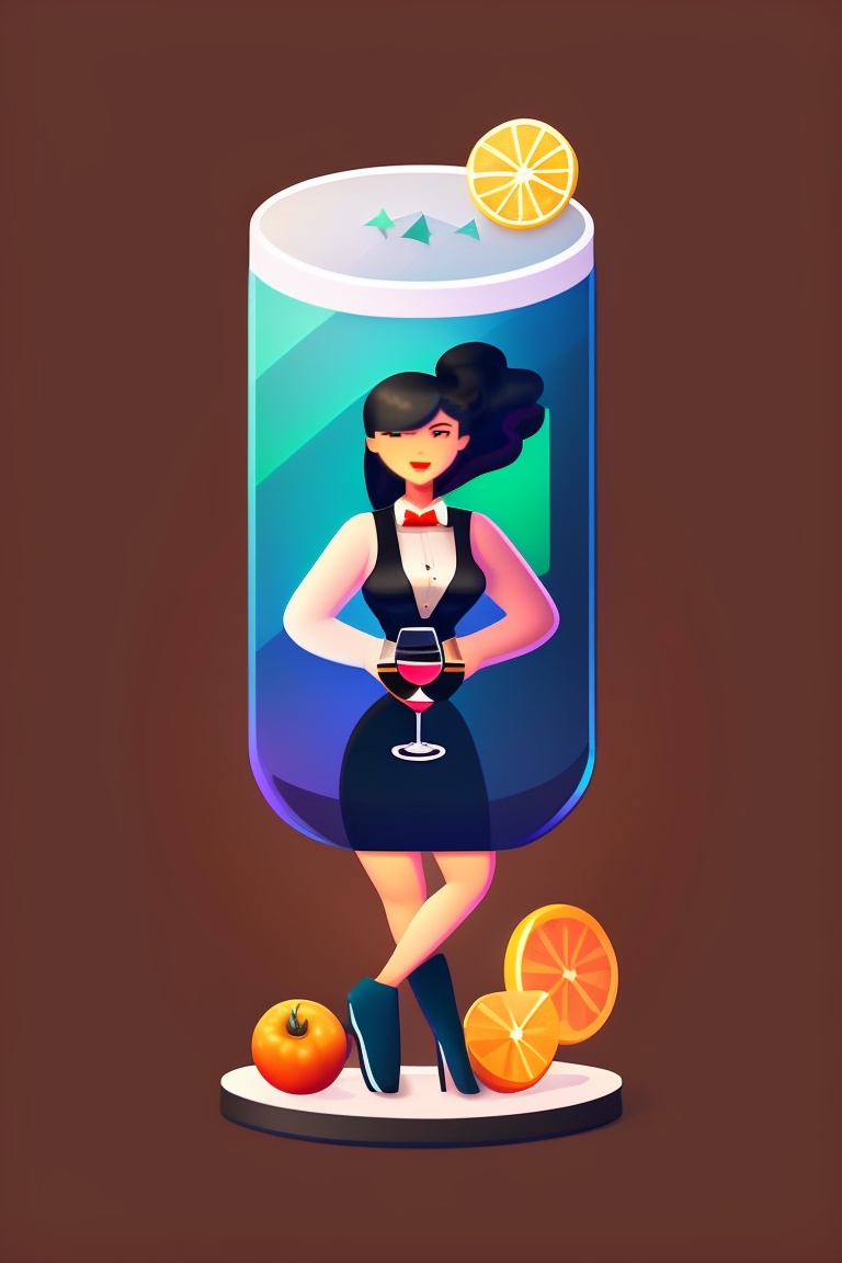 Lexica - An animated illustrated couple holding a cocktail, 2d, wide ...