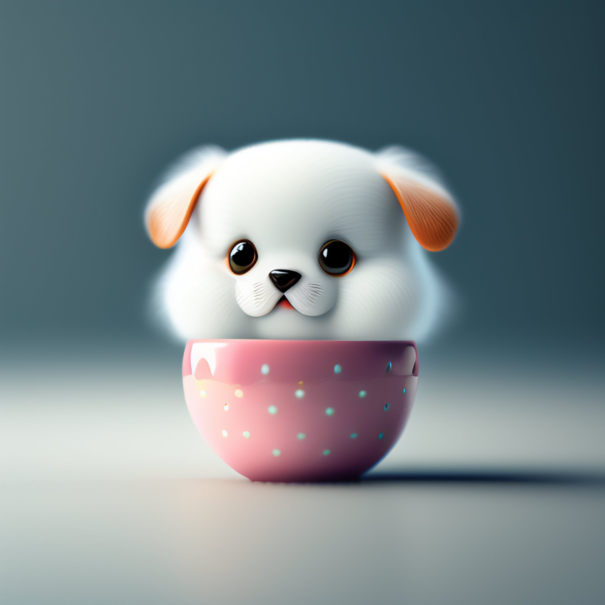 Lexica - A super cute teacup dog, showing his head, smiling happily ...