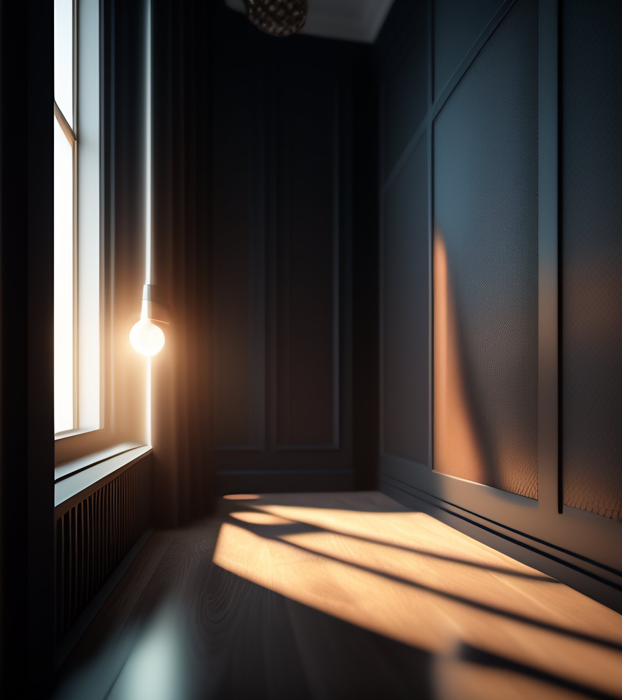 Lexica - A dark environment near the grunge wall, light coming from the ...