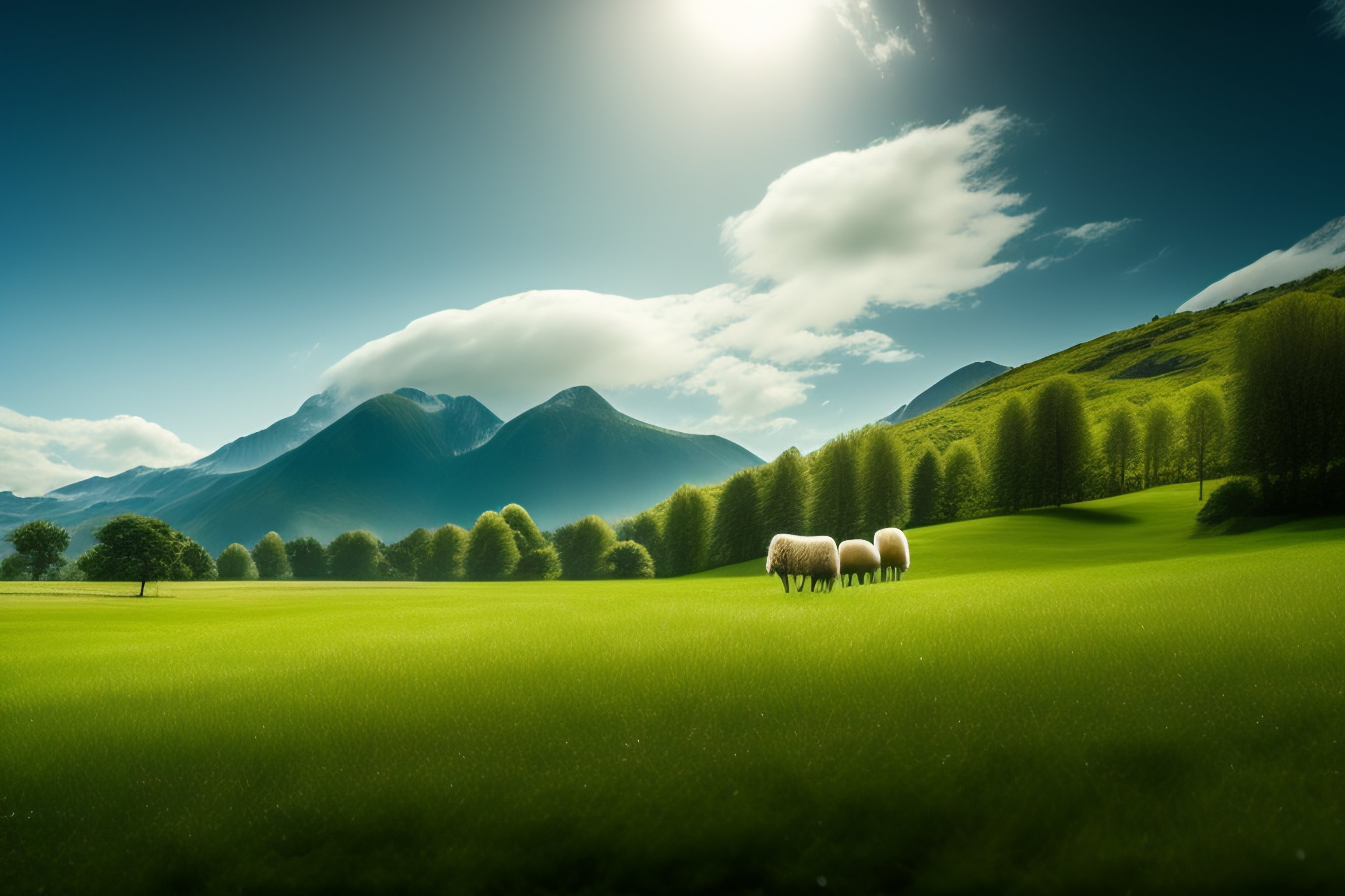 Lexica - Stunning high-resolution detail of a white sheep grazing in a ...