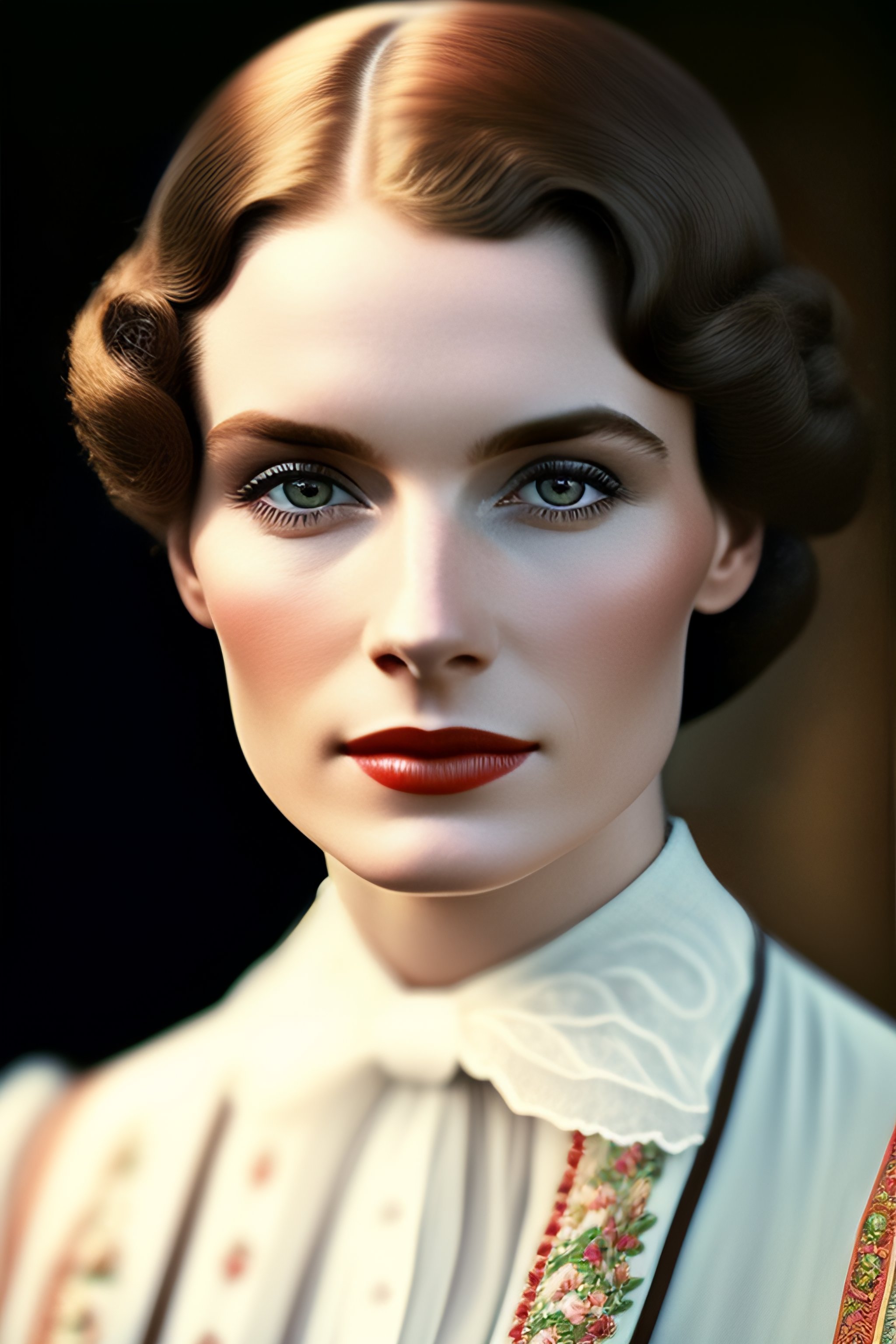 Lexica - Close photo portrait of a pale skin woman wearing 1910s clothes