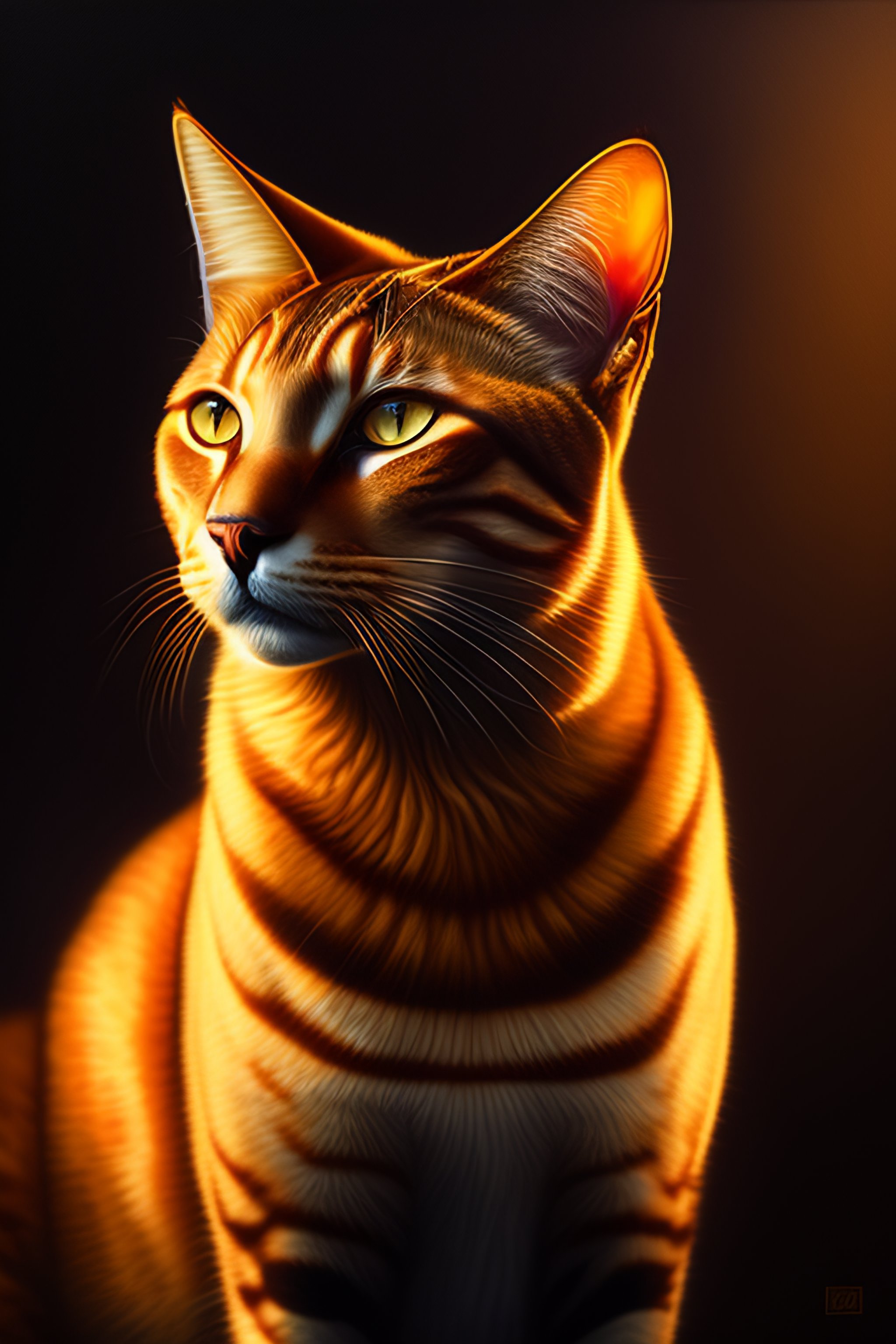 Lexica - Majestic gracious regal cat portrait, mysterious atmospheric ...