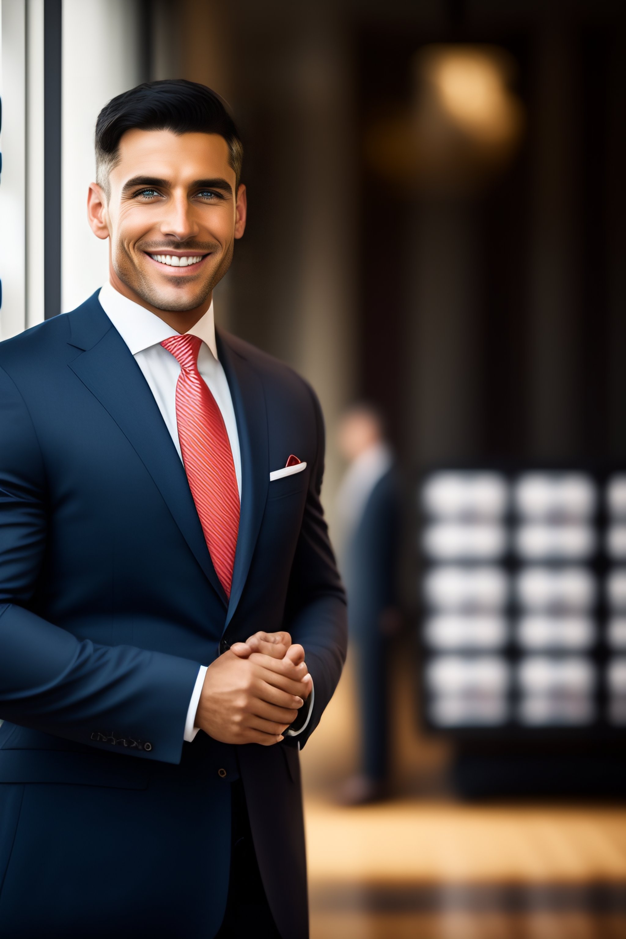 Lexica - Portrait of a sales man