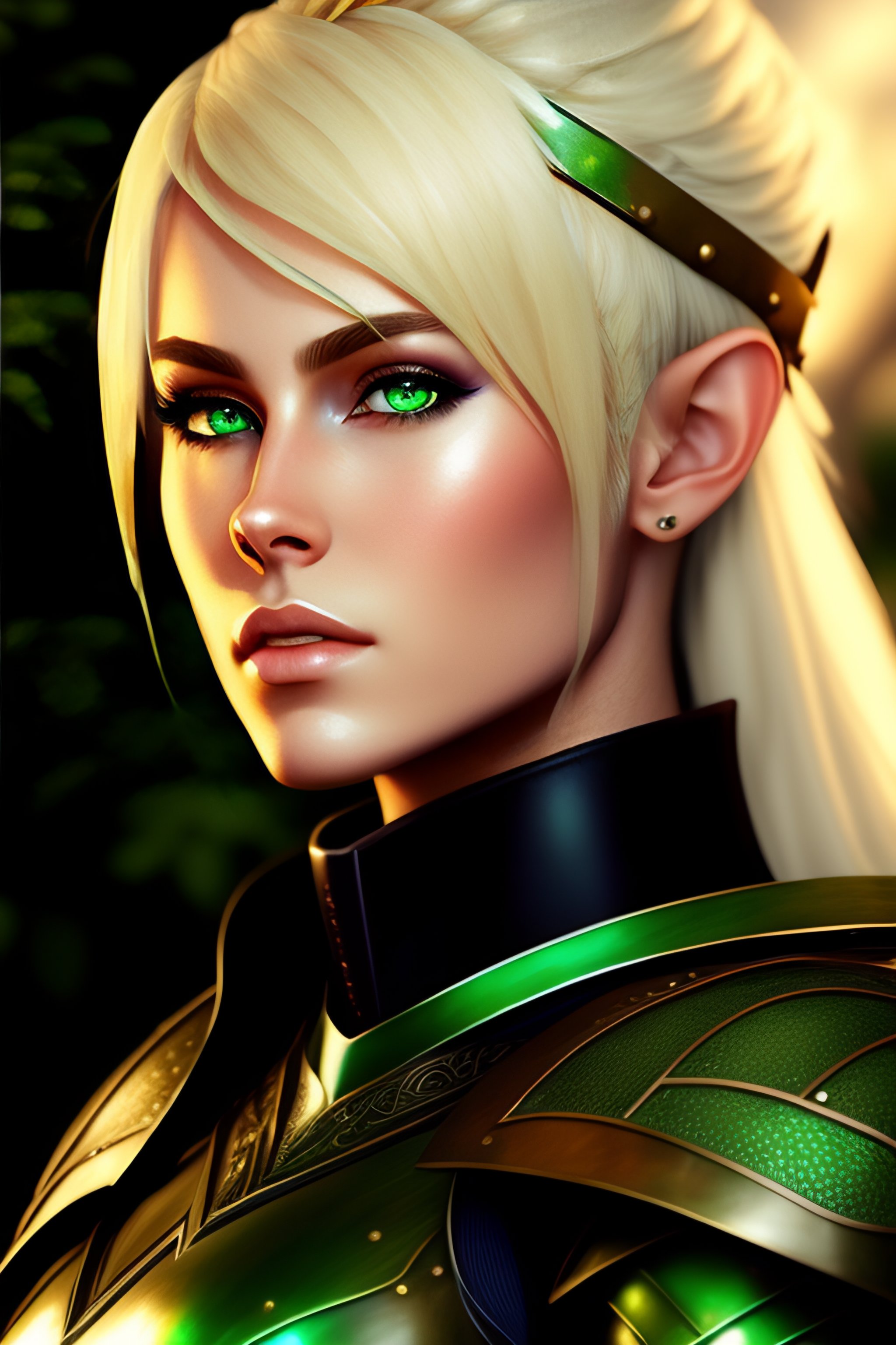 Lexica - Young adult female, leather armour, blonde hair, pixie cut ...