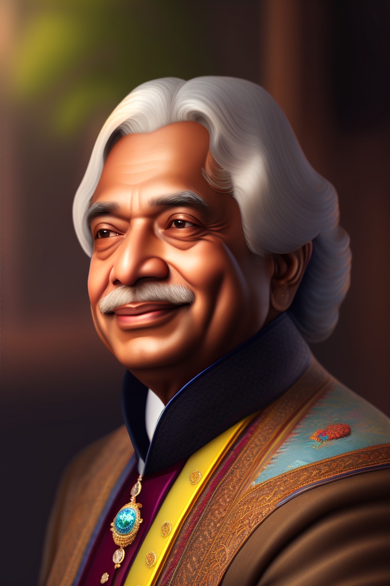 Lexica - Portrait of APJ Abdul Kalam, 3d rendered, highly detailed, 8k ...