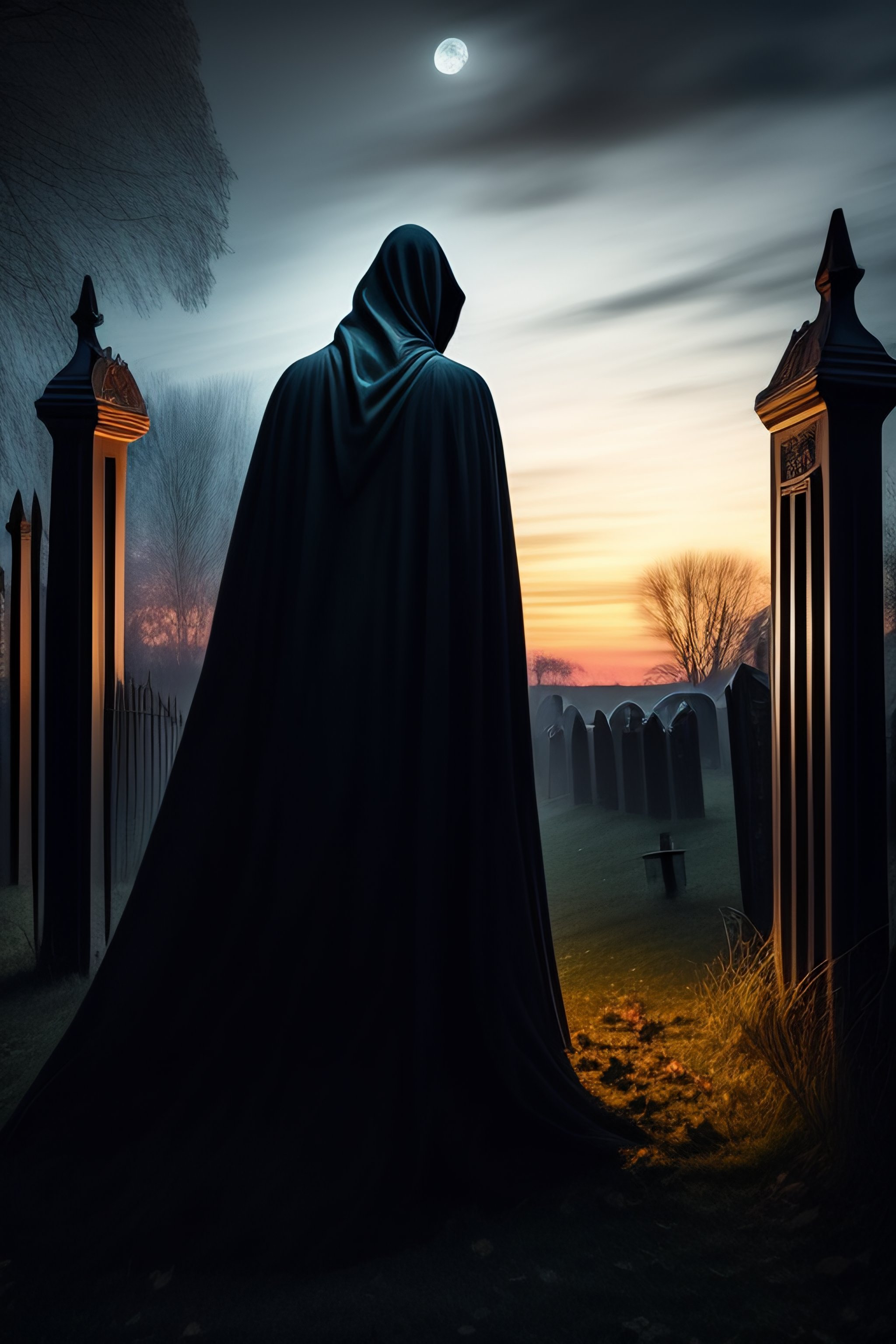 Lexica - Portrait of a scary dementor seen from the front in a ...