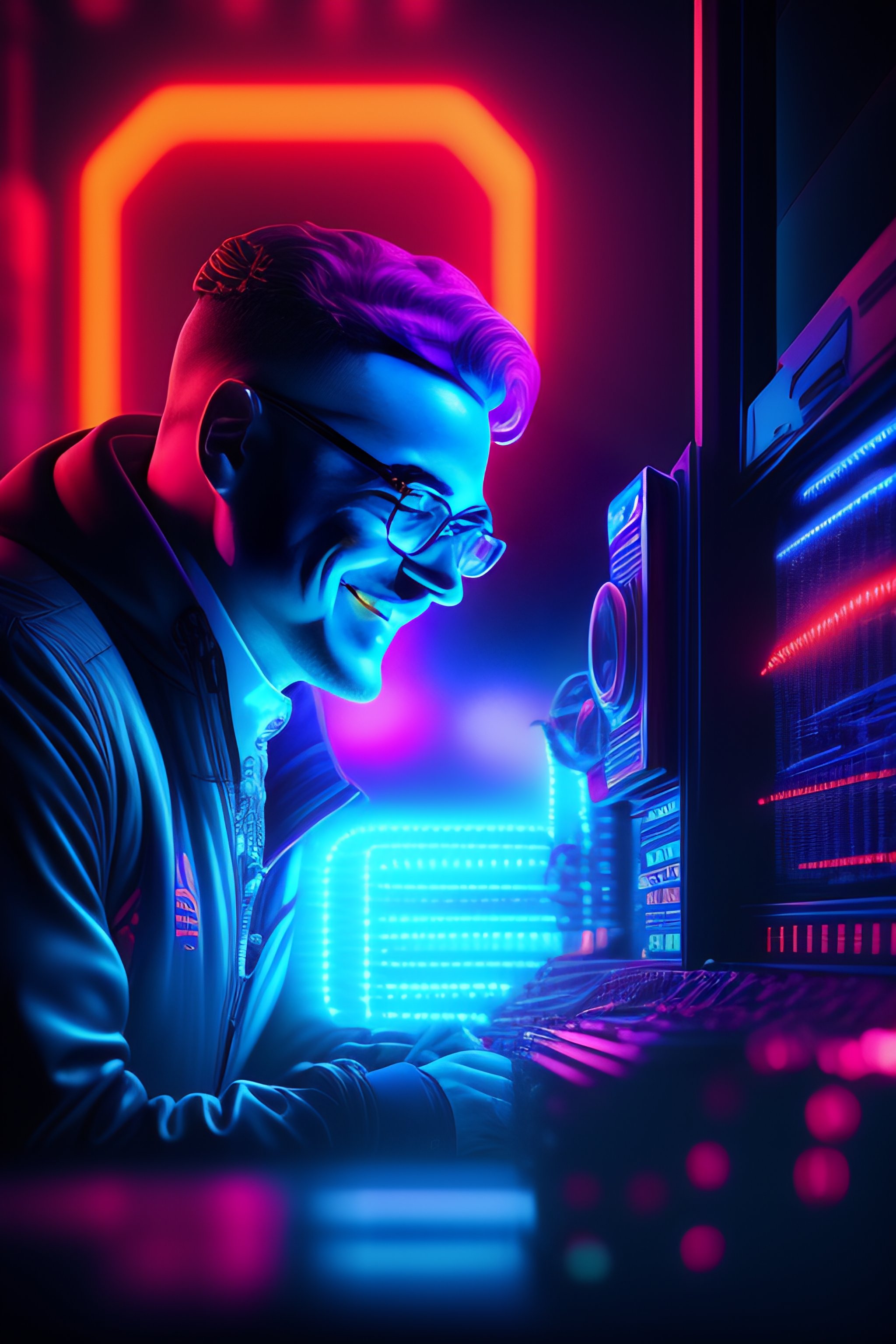 Lexica - Picture of smiling Benjamin Franklin traiding crypto, Imax ...