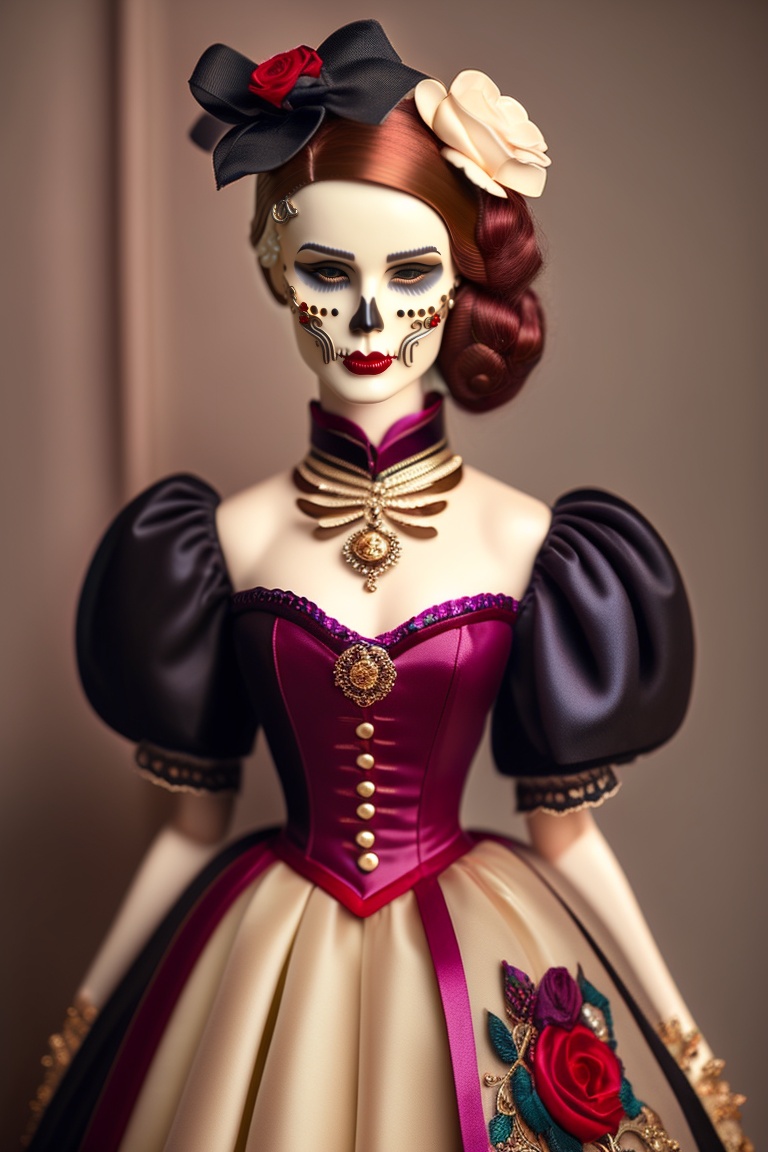 Lexica - 1940's elegant gothic undead barbie wearing a skeleton bodice ...
