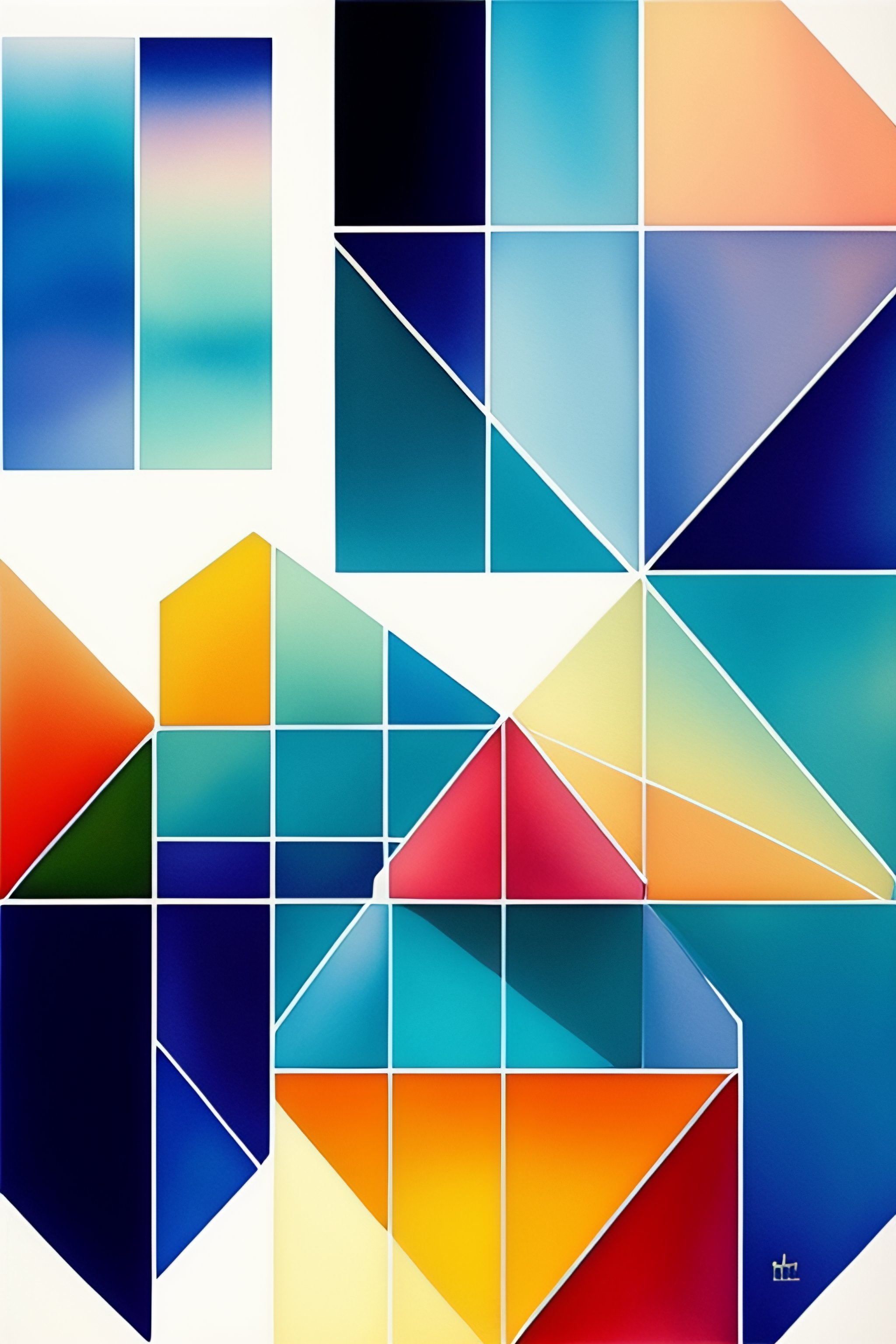 Lexica - Opaque watercolour painting, a set of Geometric Figures, very ...